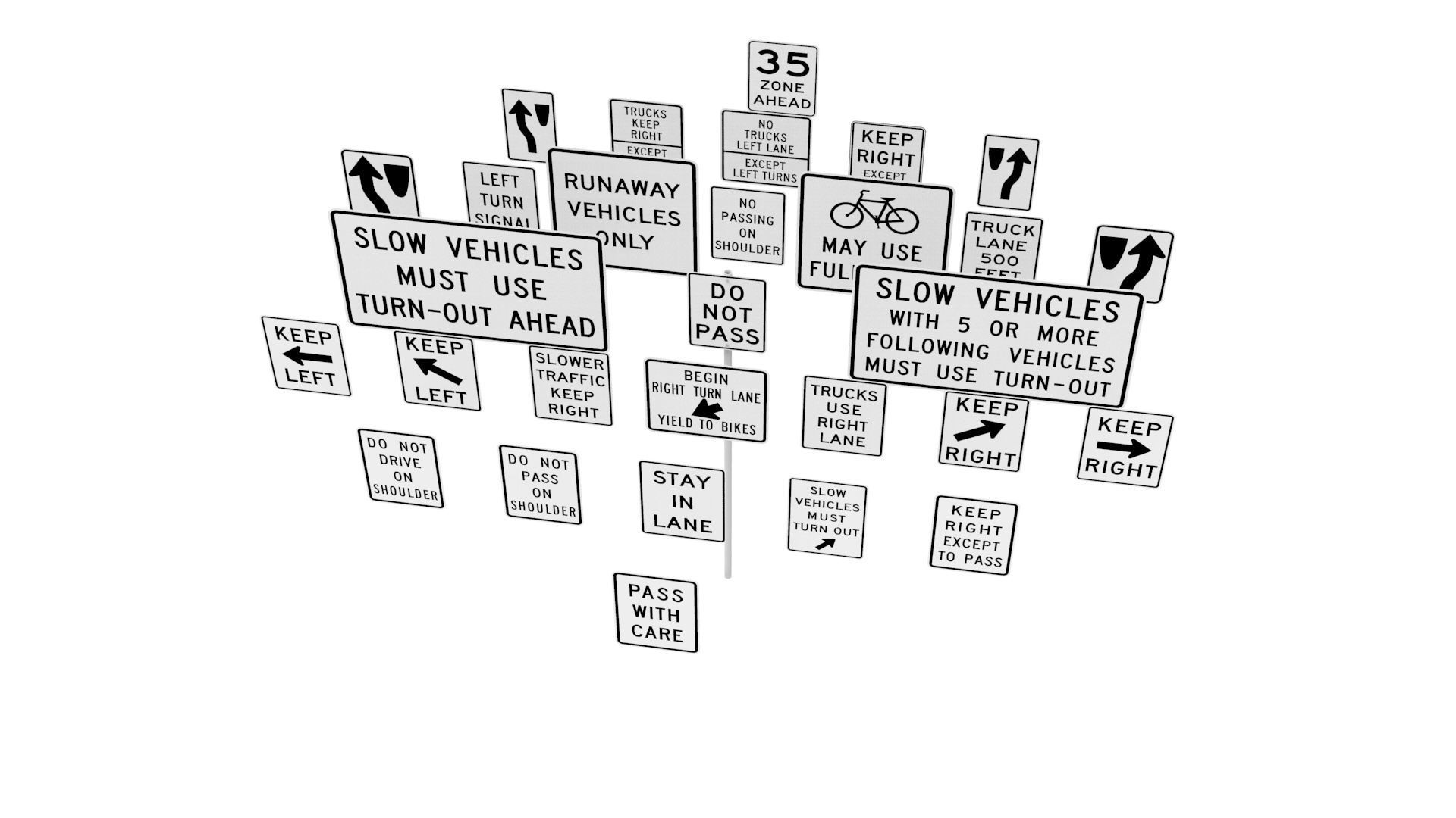 Road Sign US R4 Series Regulation Of Movement BIM Collection 3D model ...