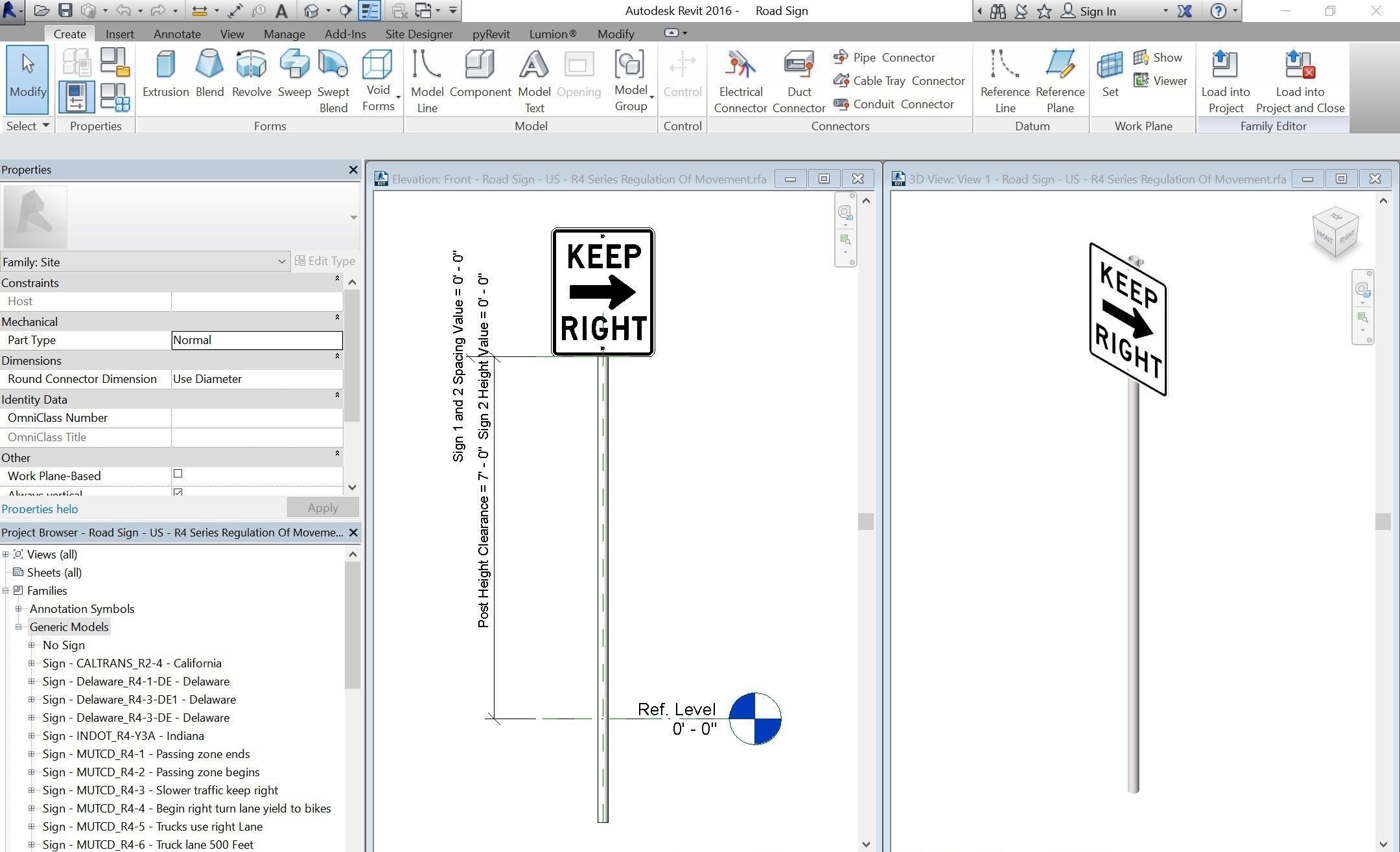 Road Sign US R4 Series Regulation Of Movement BIM Collection 3D model ...