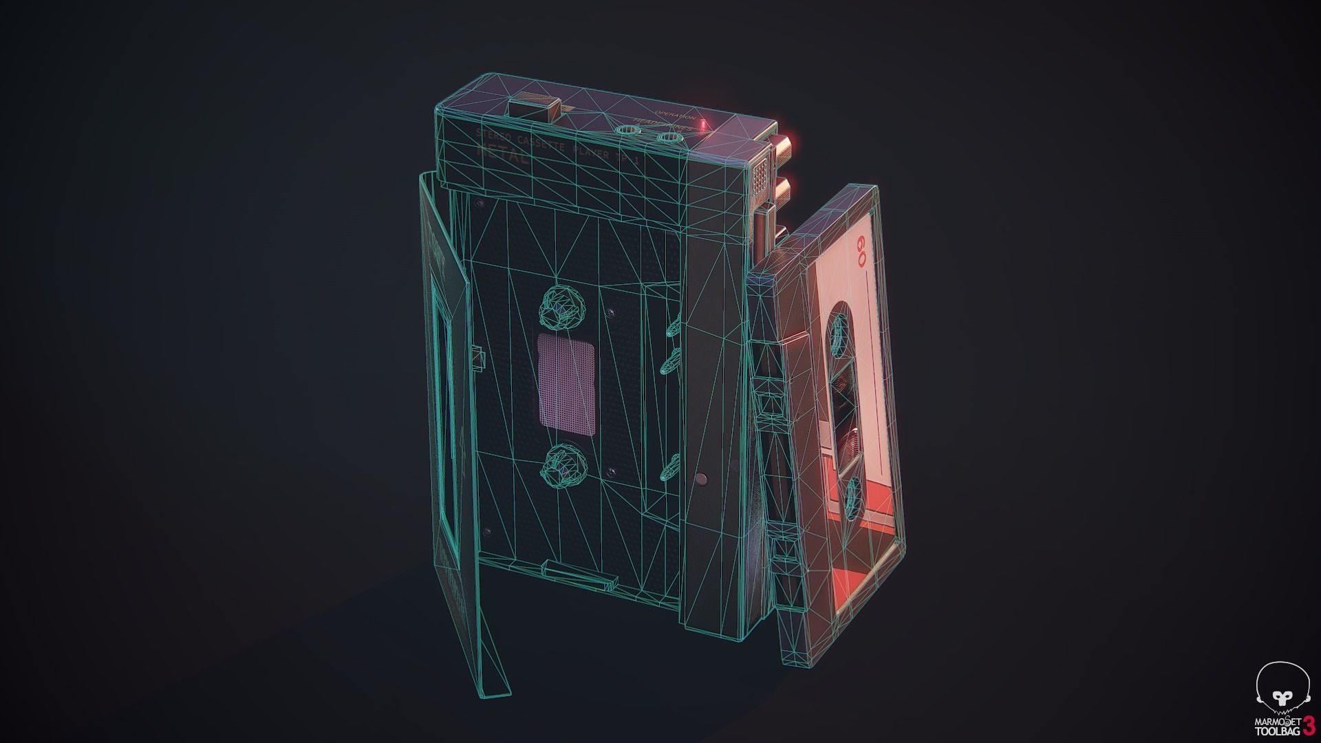 3D model Vintage Old 1980s Cassette Player Walkman VR / AR / low-poly ...