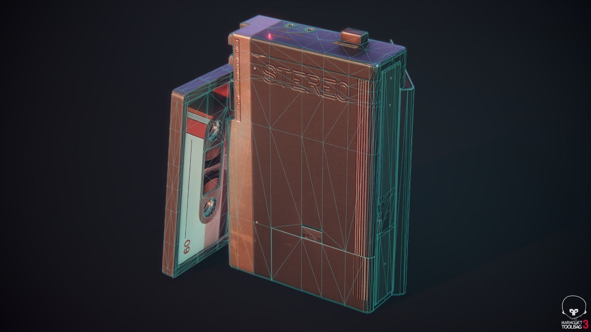 3D model Vintage Old 1980s Cassette Player Walkman VR / AR / low-poly ...