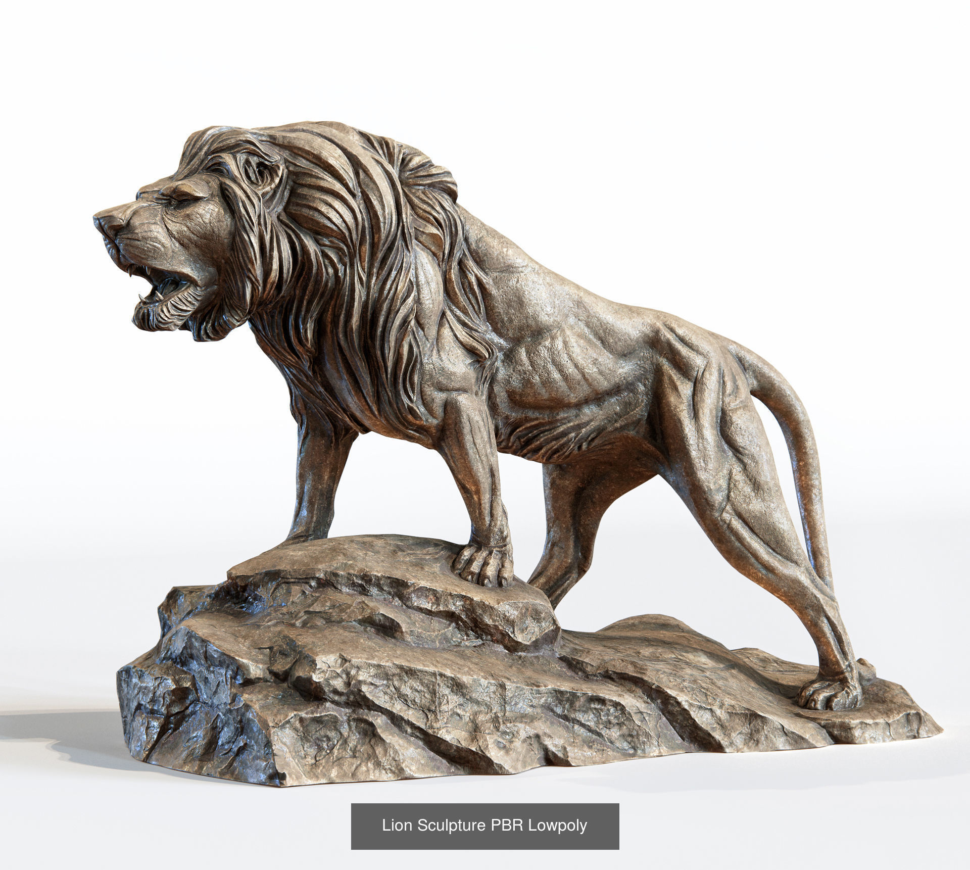 3 lions PBR lowpoly models collection VR / AR / low-poly | CGTrader