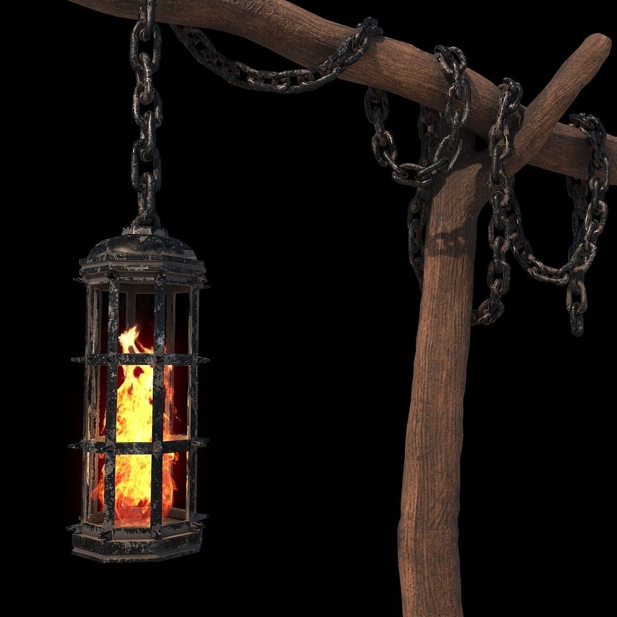 Fantasy torches kit with PBR V-ray render setup 3D model | CGTrader