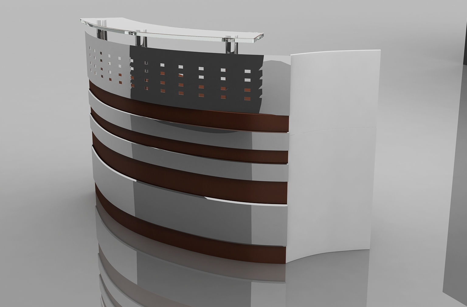Modern Reception Desk Design 3D model | CGTrader