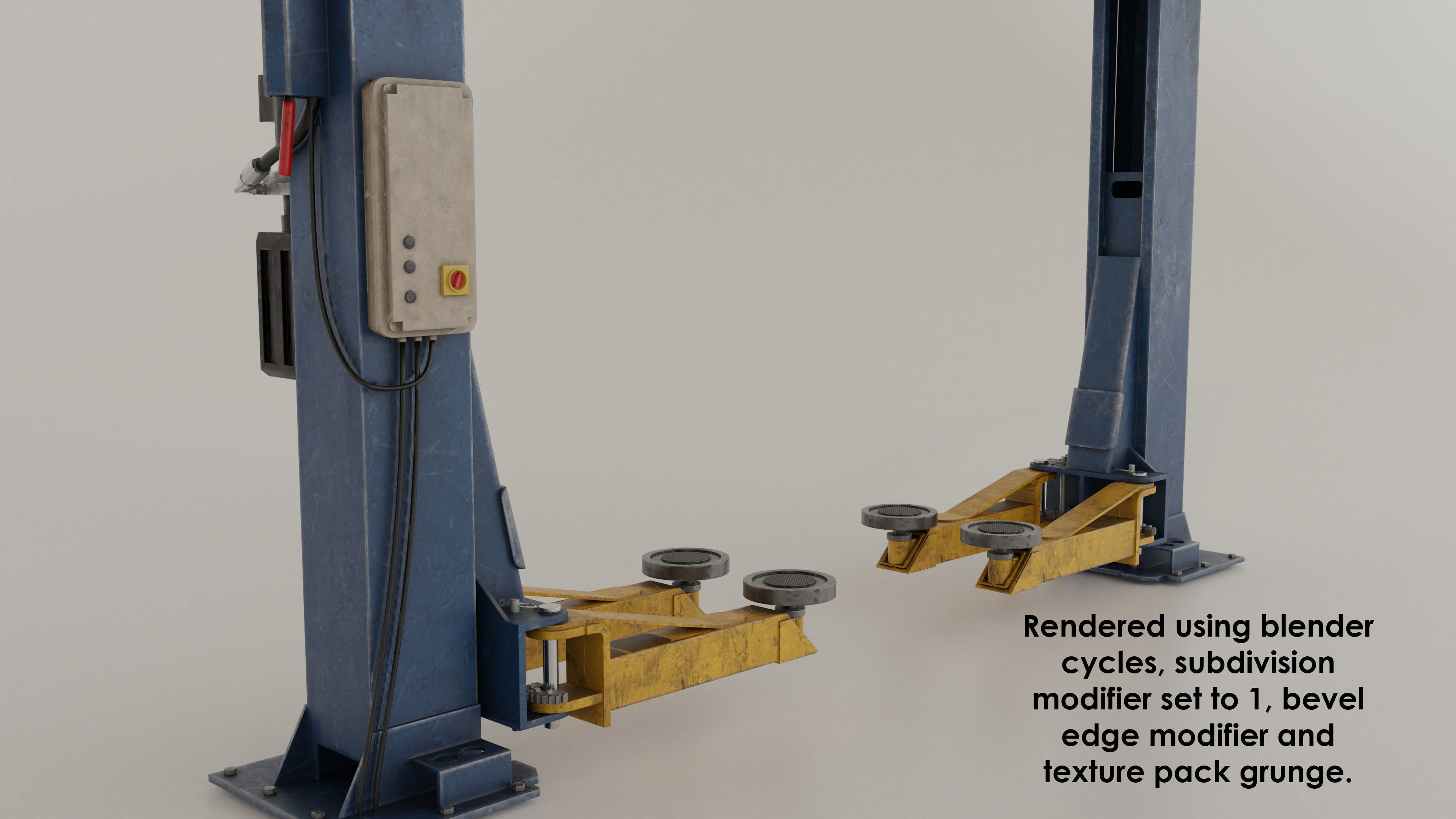 Garage 2 post lift model 3D model | CGTrader