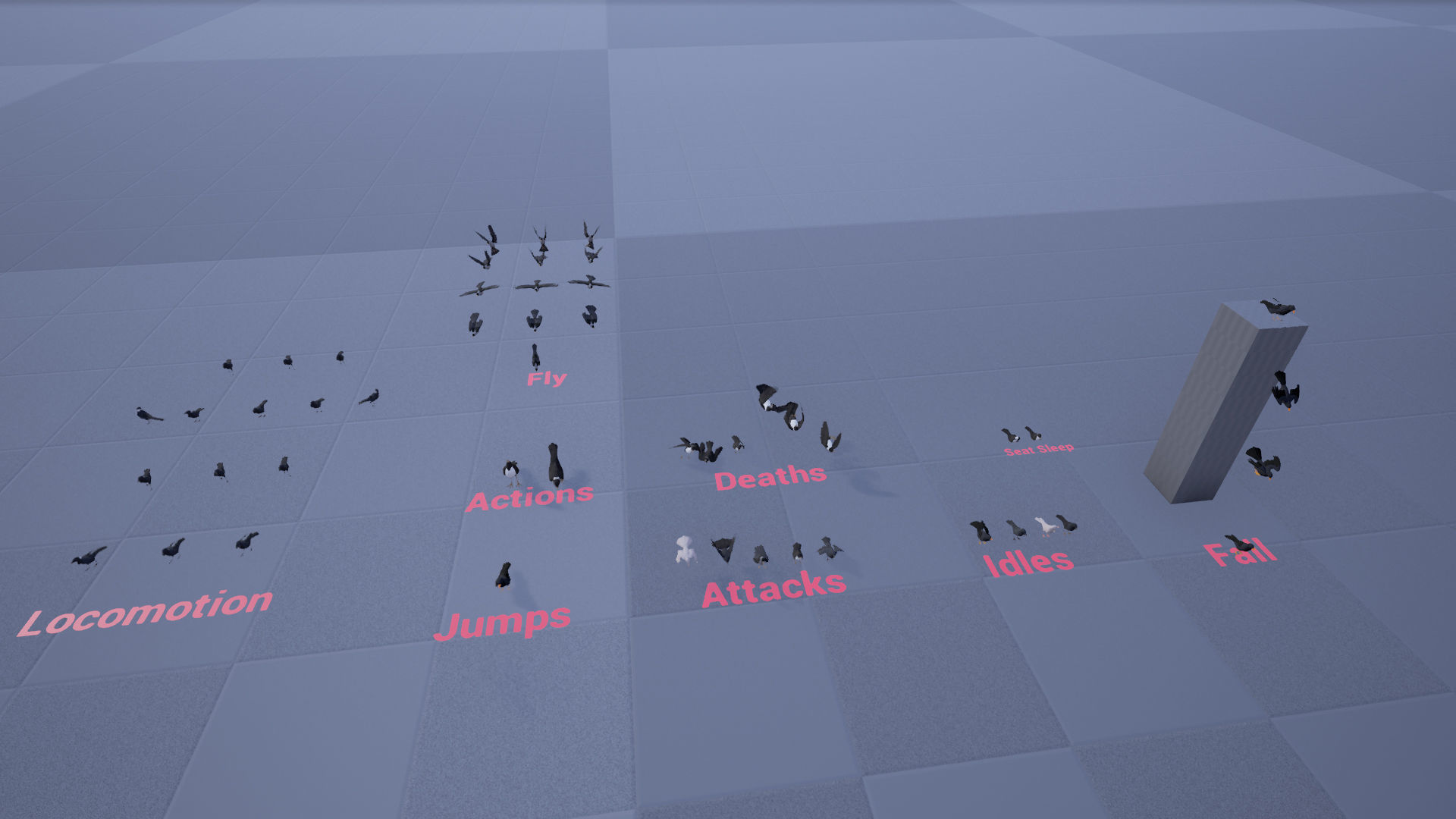 3D model Poly Art Ravens and Crows VR / AR / low-poly rigged animated ...