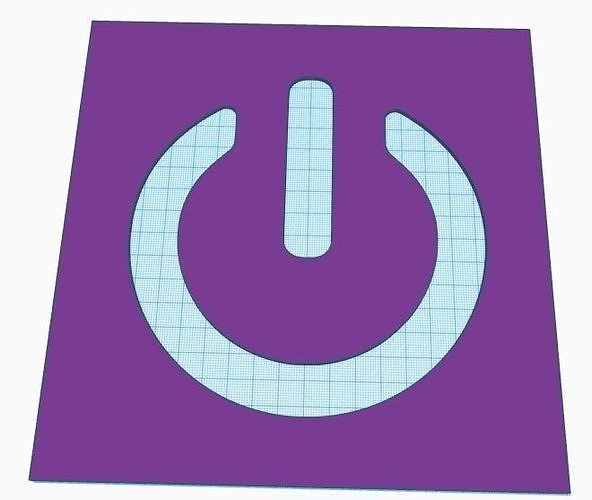 Power Button stencil 3D model | CGTrader