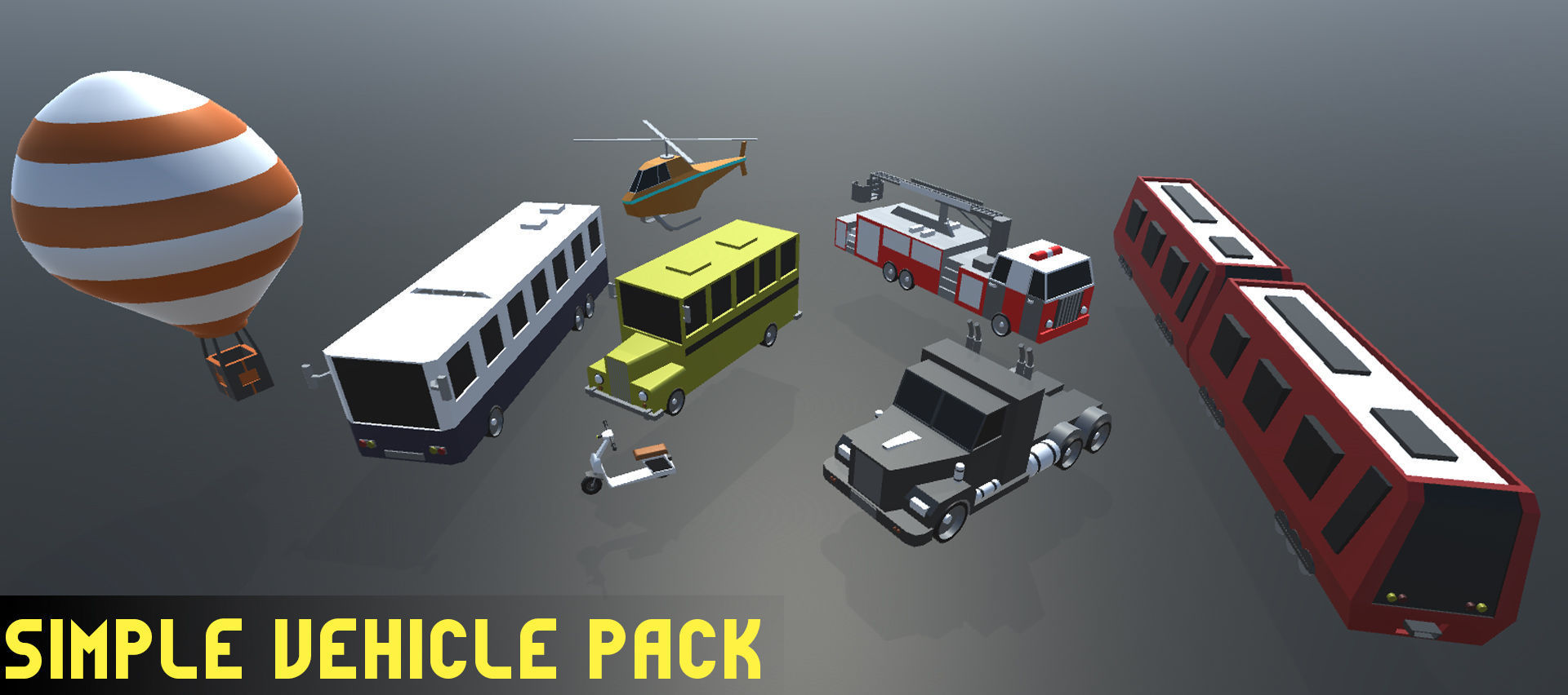 3D model Simple Vehicle Pack VR / AR / low-poly | CGTrader