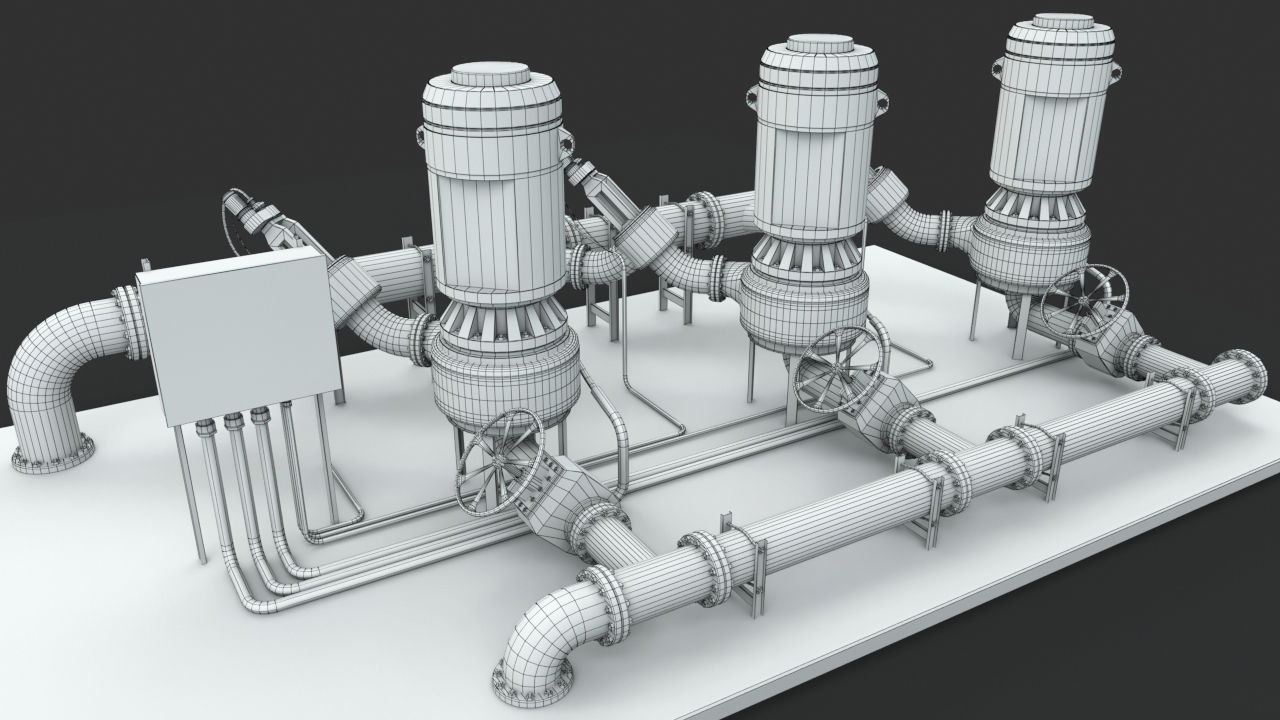 Machinery device Pump station 3D model | CGTrader
