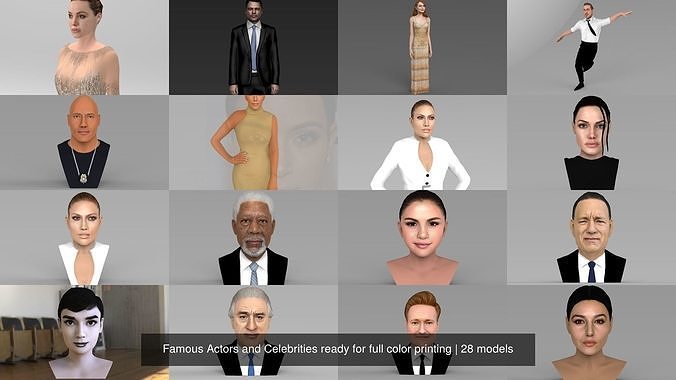 Famous Actors and Celebrities ready for full color printing 3D Model ...