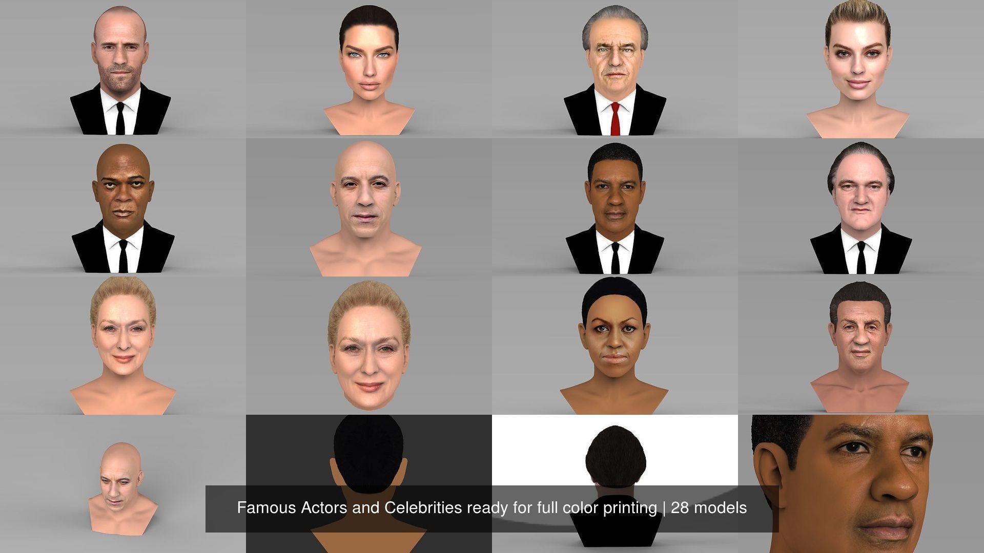 Famous Actors and Celebrities ready for full color printing 3D Model ...