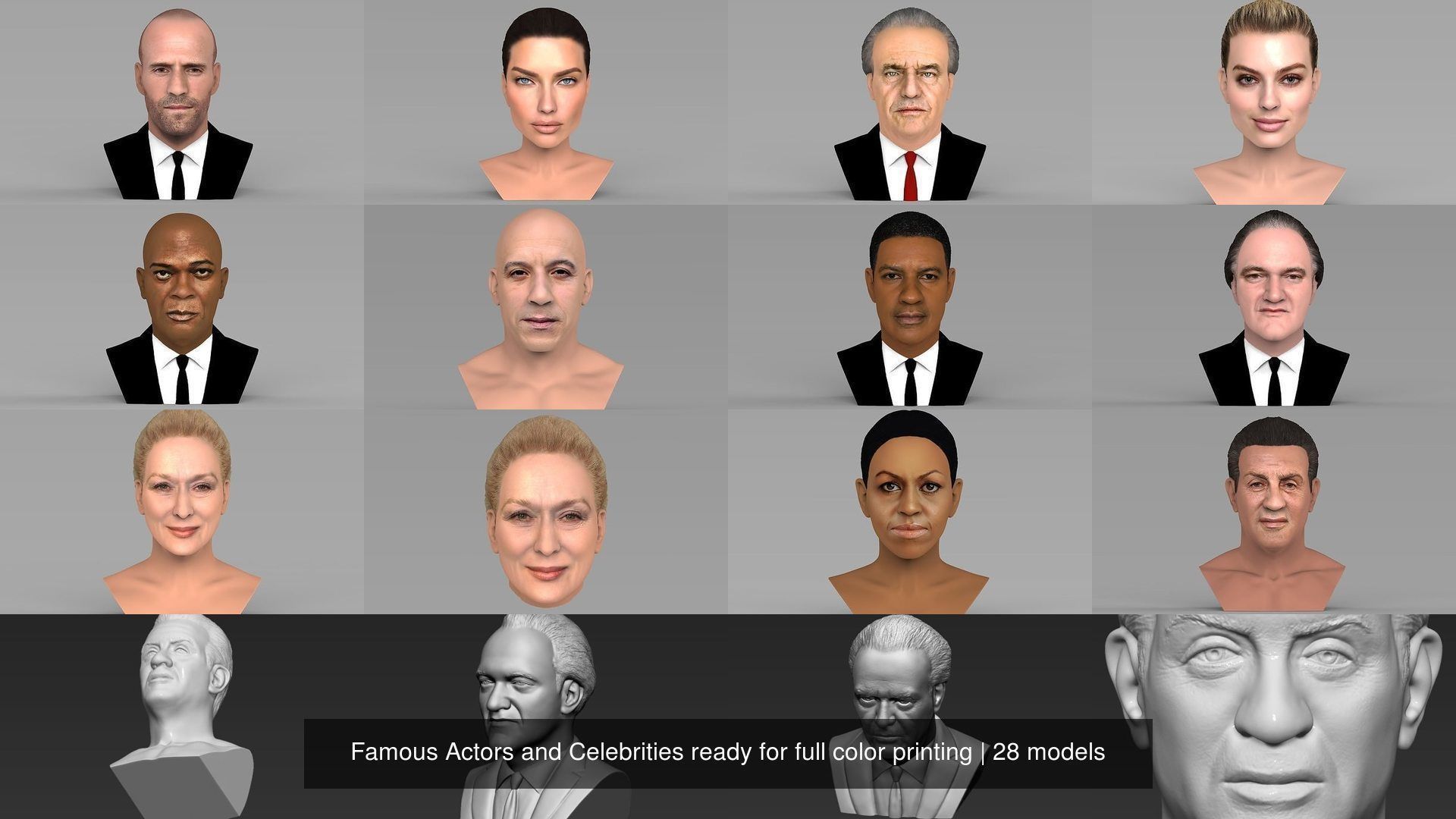 Famous Actors and Celebrities ready for full color printing 3D Model ...