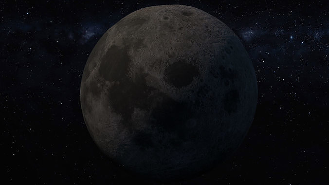 Photorealistic Moon low-poly 3D model | CGTrader