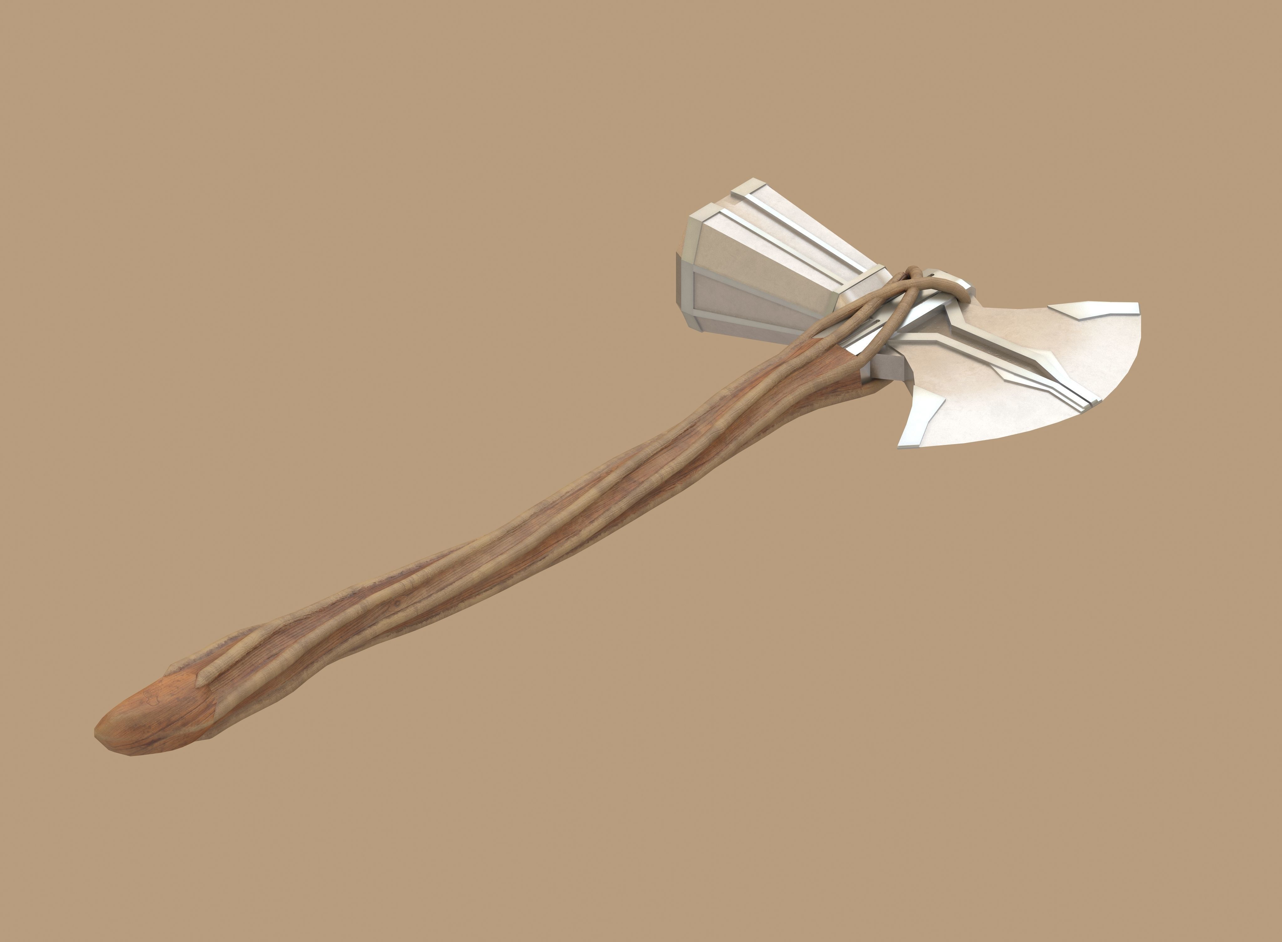 Stormbreaker axe with wooden handle 3D model | CGTrader
