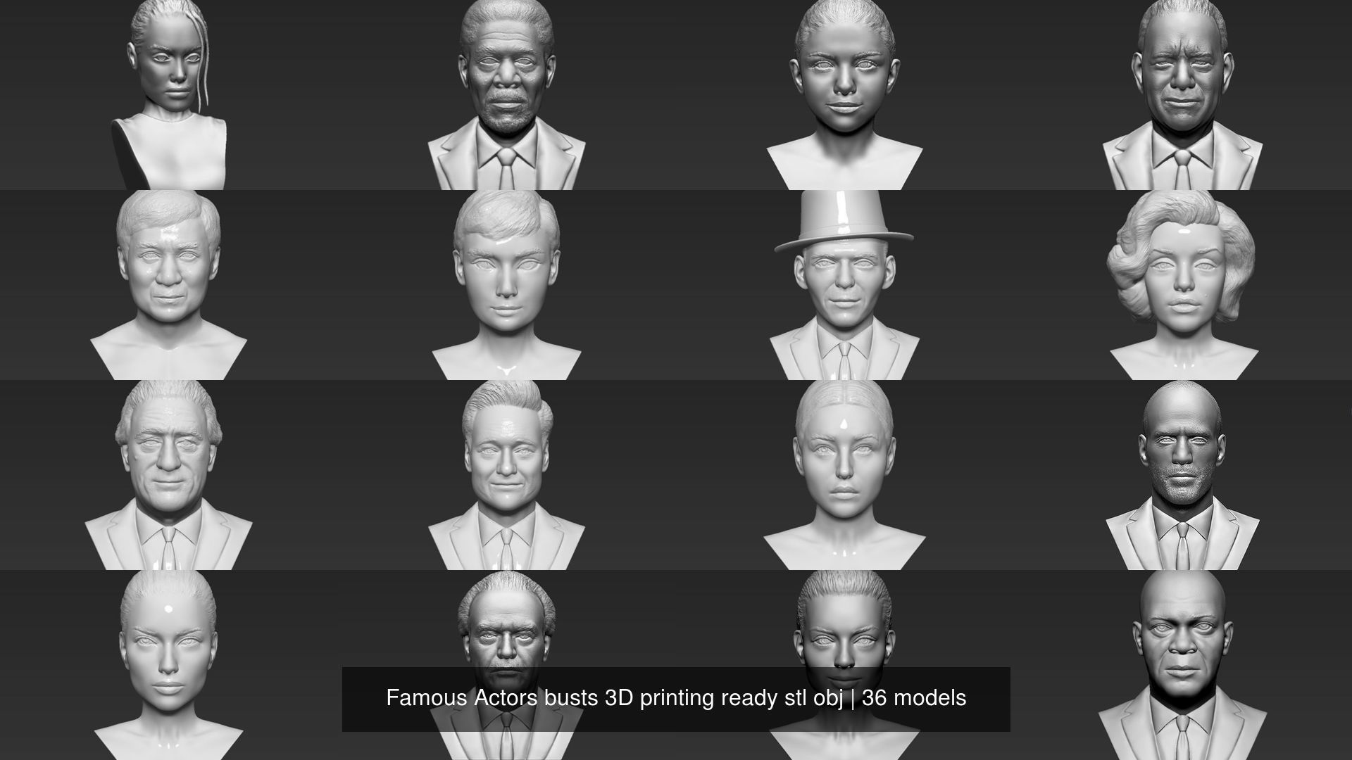 Famous Actors busts 3D printing ready stl obj 3D Model Collection ...