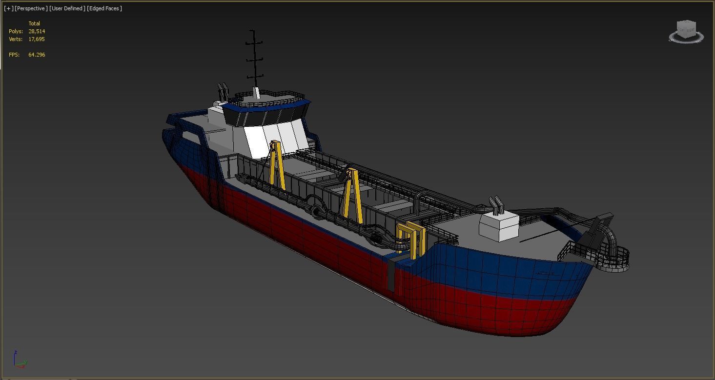 Trailing Suction Hopper Dredger - TSHD 3D model | CGTrader