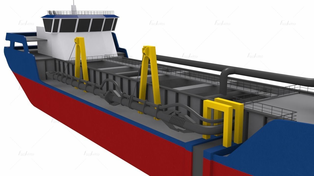Trailing Suction Hopper Dredger - TSHD 3D model | CGTrader