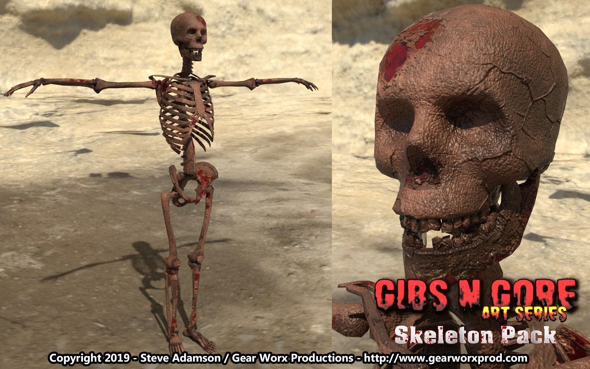 3D model Gibs N Gore - Skeleton Pack VR / AR / low-poly | CGTrader