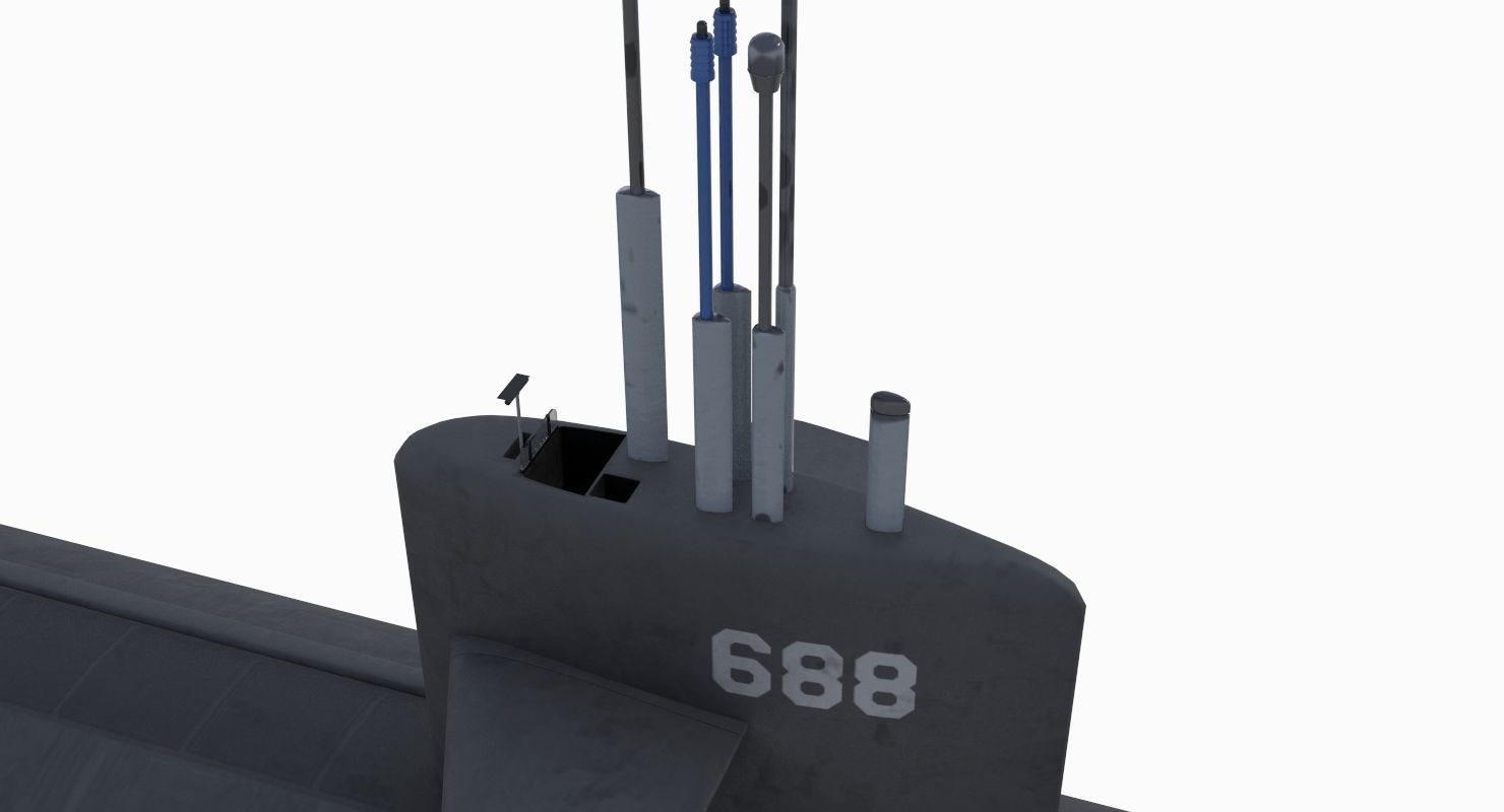 Los Angeles Class Submarine 3D model rigged | CGTrader
