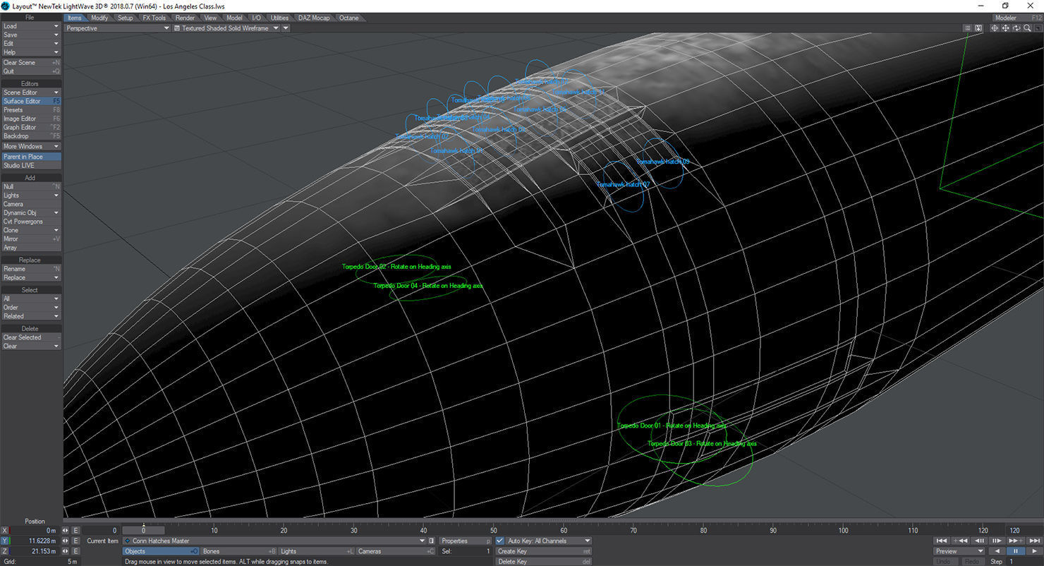 Los Angeles Class Submarine 3D model rigged | CGTrader