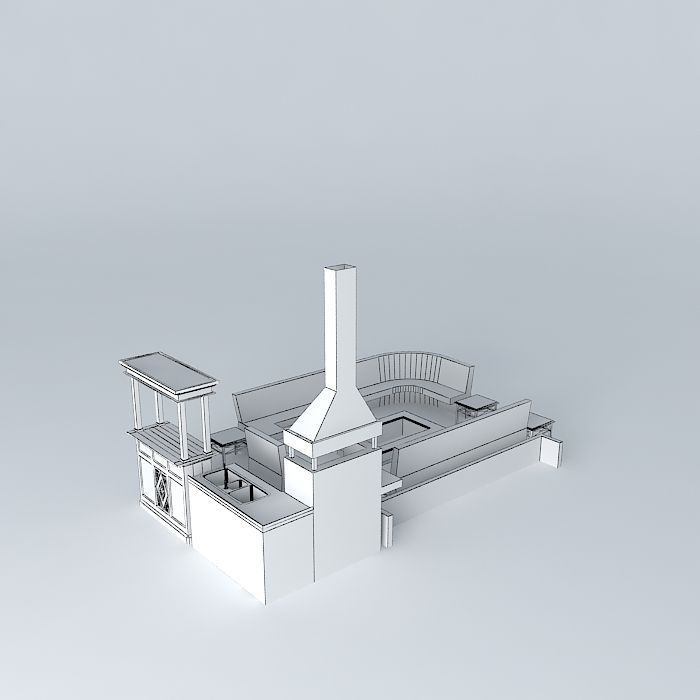 Barbecue area barbecue free 3D model | CGTrader