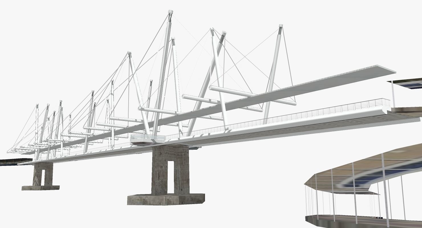 3D model Kurilpa Bridge VR / AR / low-poly | CGTrader