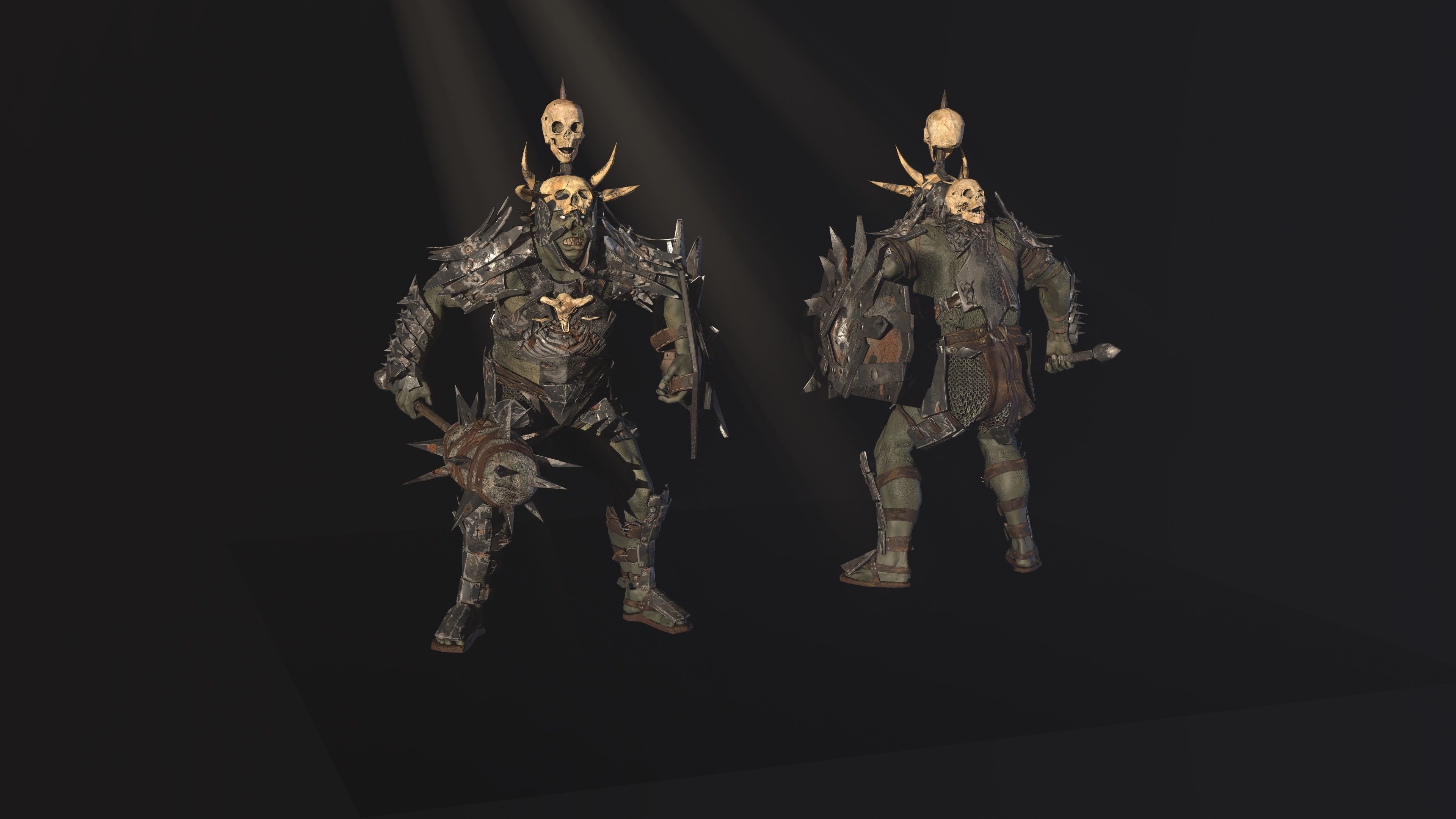 3D model Fat orc 2 VR / AR / low-poly rigged animated | CGTrader