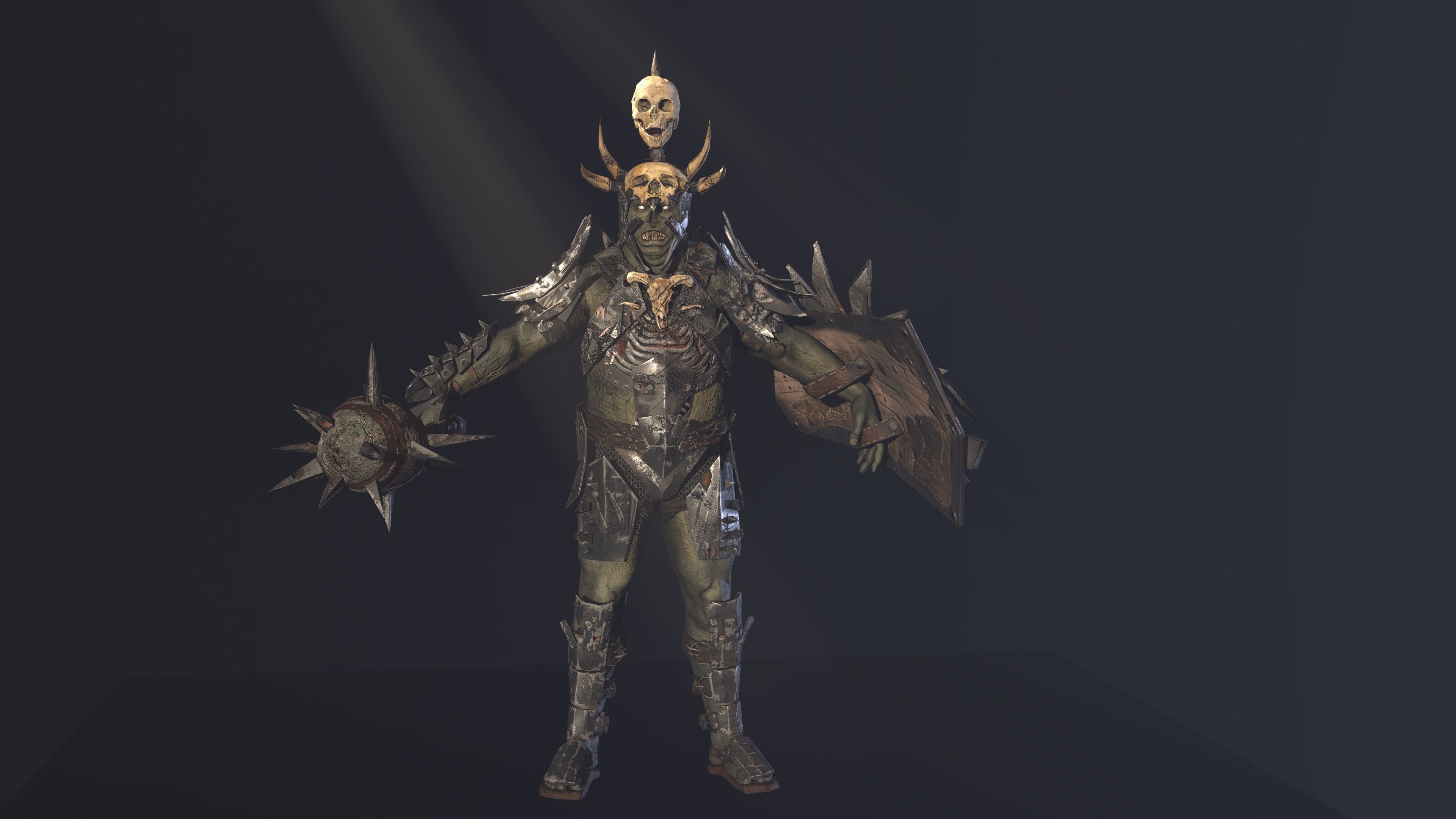 3D model Fat orc 2 VR / AR / low-poly rigged animated | CGTrader