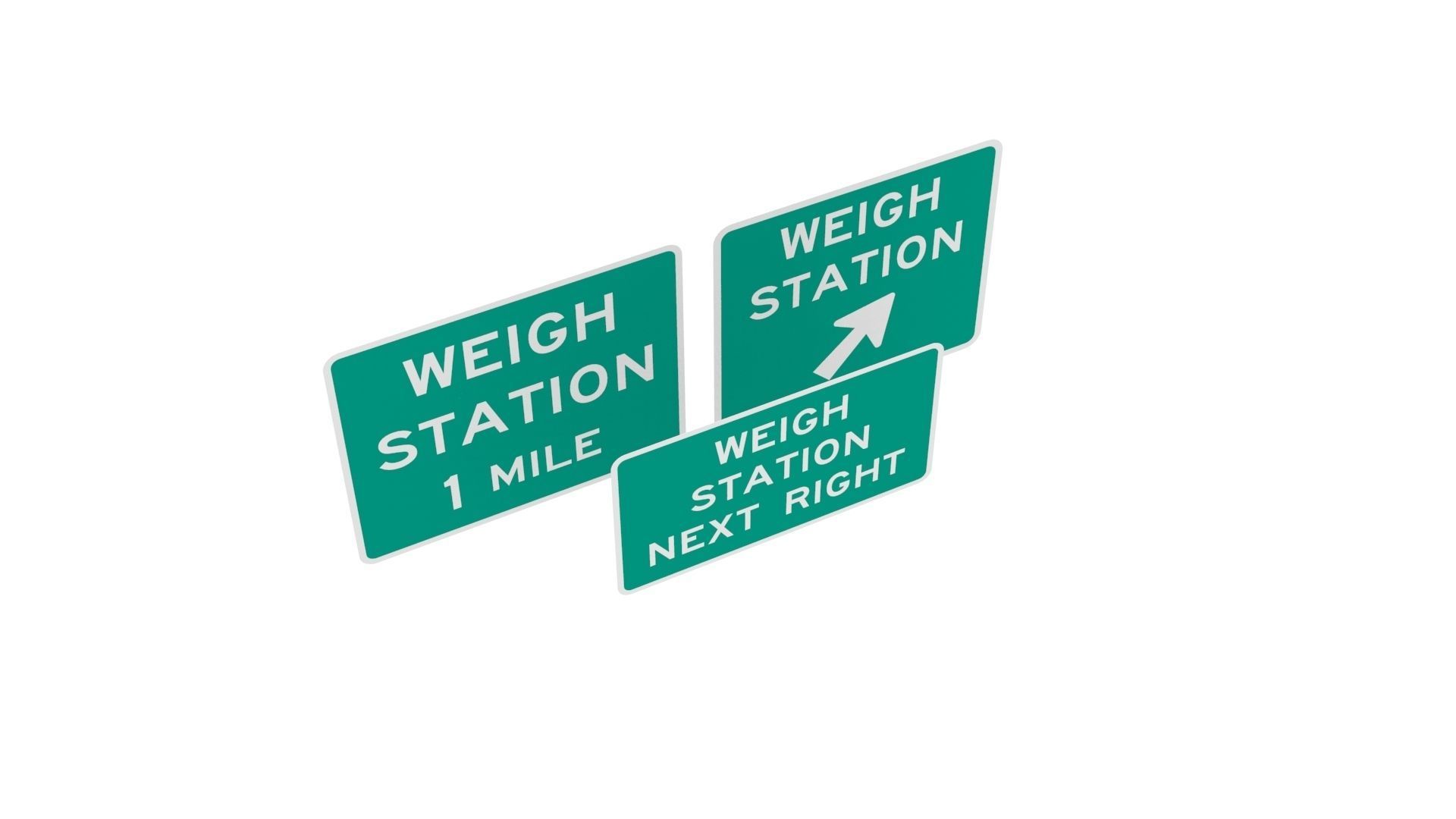 Road Sign US R13 Series Weigh Stations 3D model | CGTrader