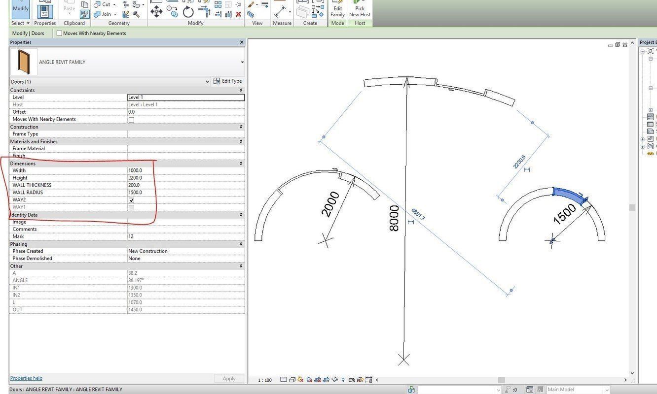 3D model Curved Door Revit Family Full Parameter 3D model | CGTrader
