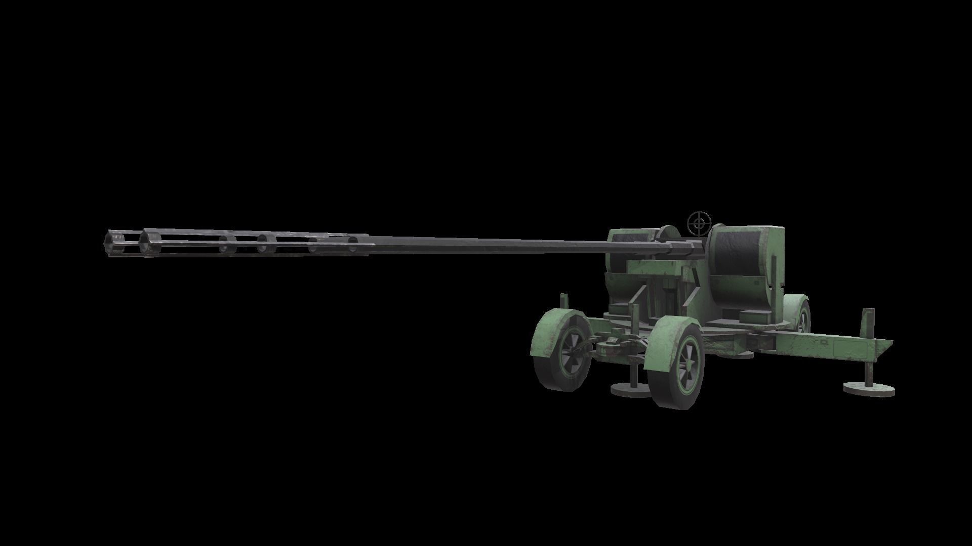 3D model Anti Aircraft Twin gun PG99 Type 90 35mm VR / AR / low-poly | CGTrader