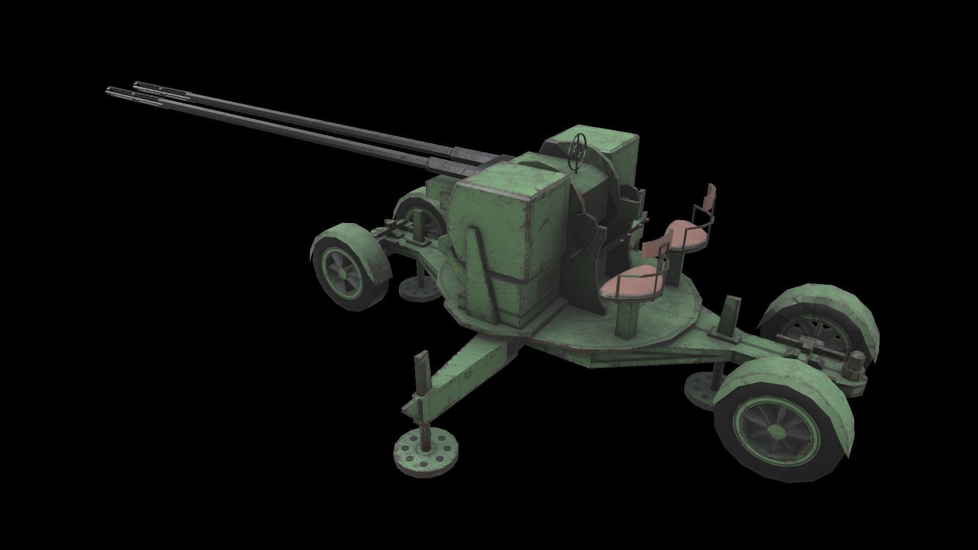 3D model Anti Aircraft Twin gun PG99 Type 90 35mm VR / AR / low-poly | CGTrader