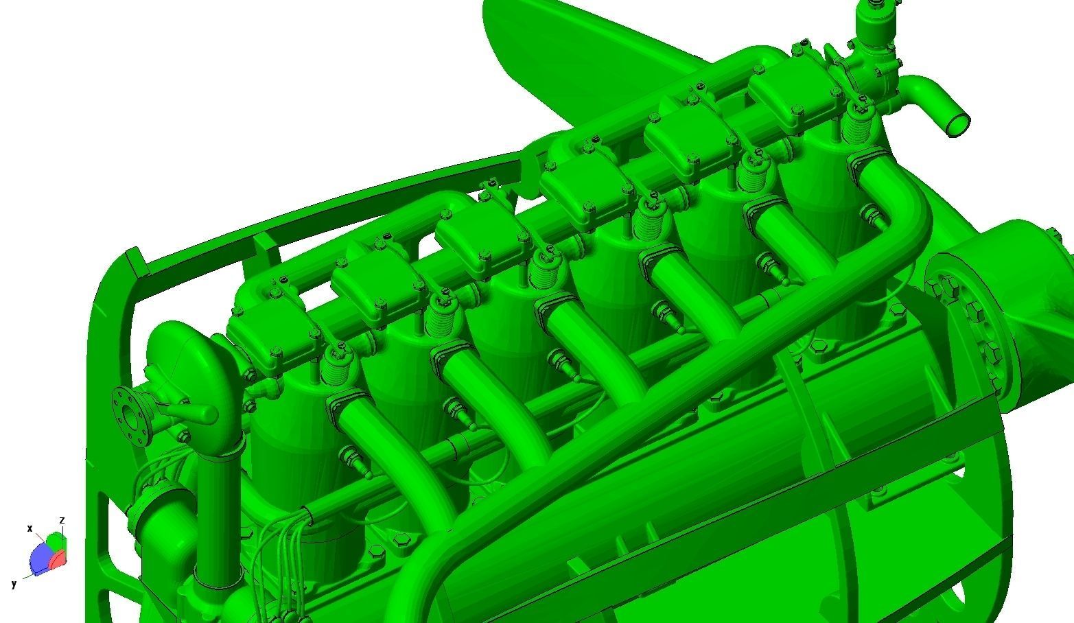 Mercedes D III engine as used on Albatros D V biplane 3D model 3D ...