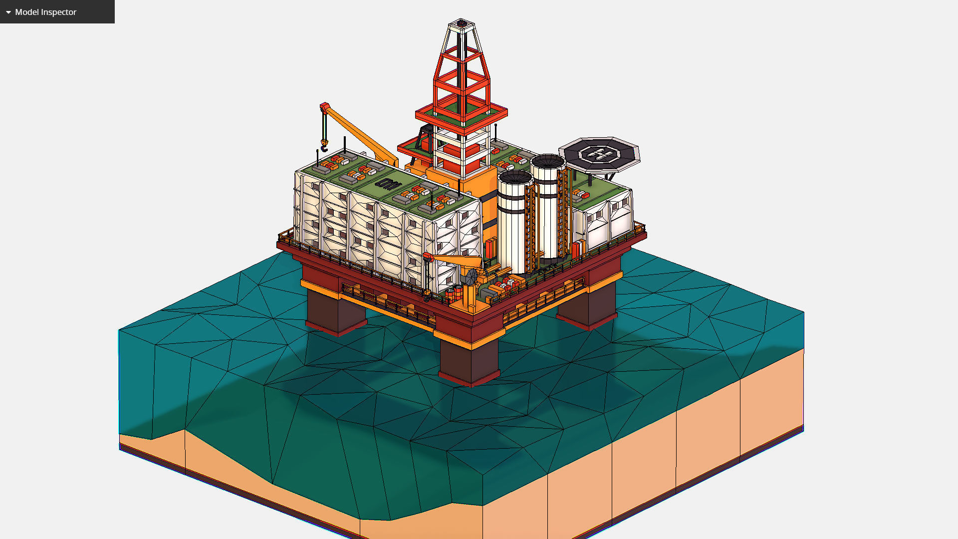 3D model isometric Big Oil Production Rig Platform VR / AR / low-poly ...