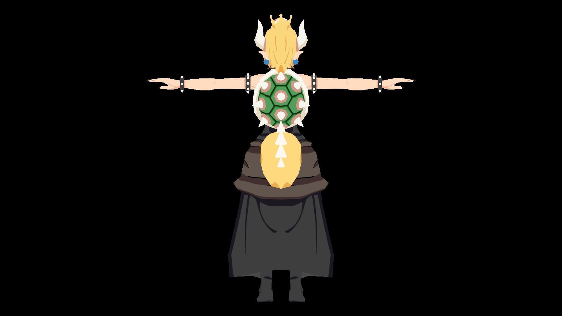 3D model Bowsette lowpoly anime character VR / AR / low-poly rigged ...