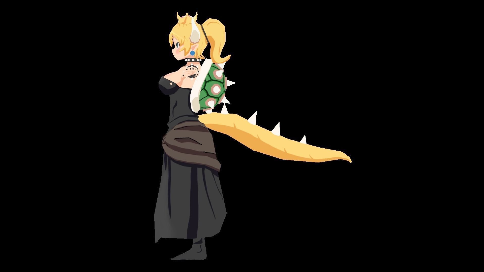 3D model Bowsette lowpoly anime character VR / AR / low-poly rigged ...