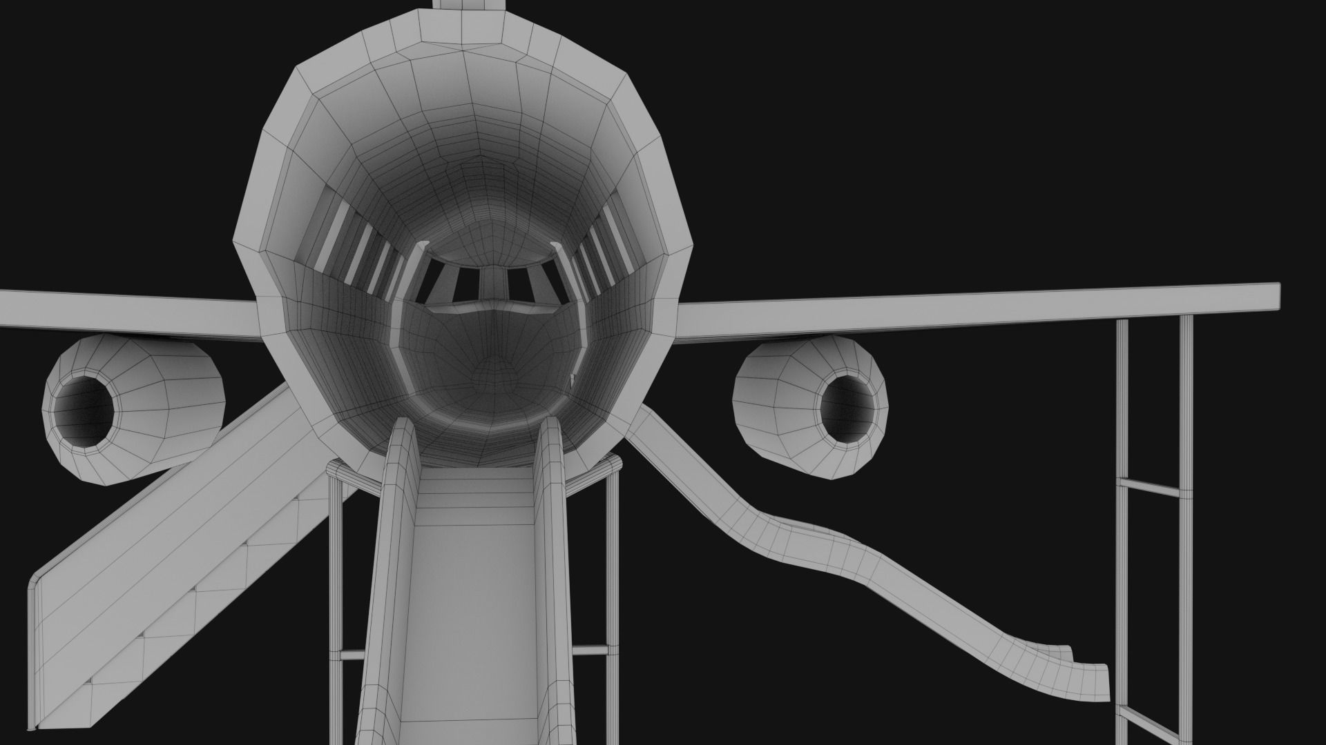 3D model 3D low poly PBR playground airplane slide VR / AR / low-poly ...