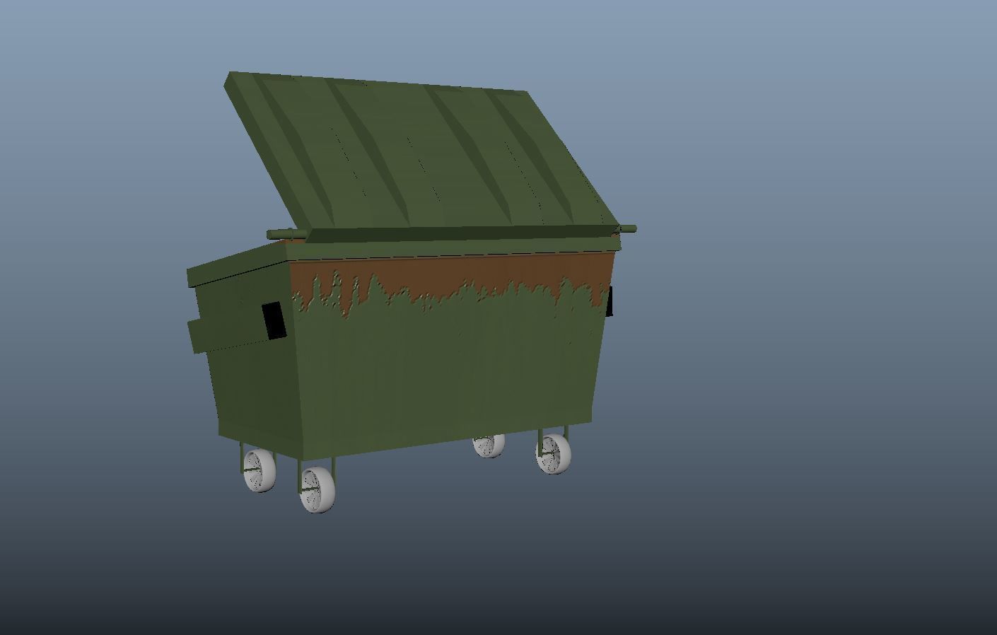 Low poly dumpster trash can on wheels free VR / AR / low-poly 3D model ...