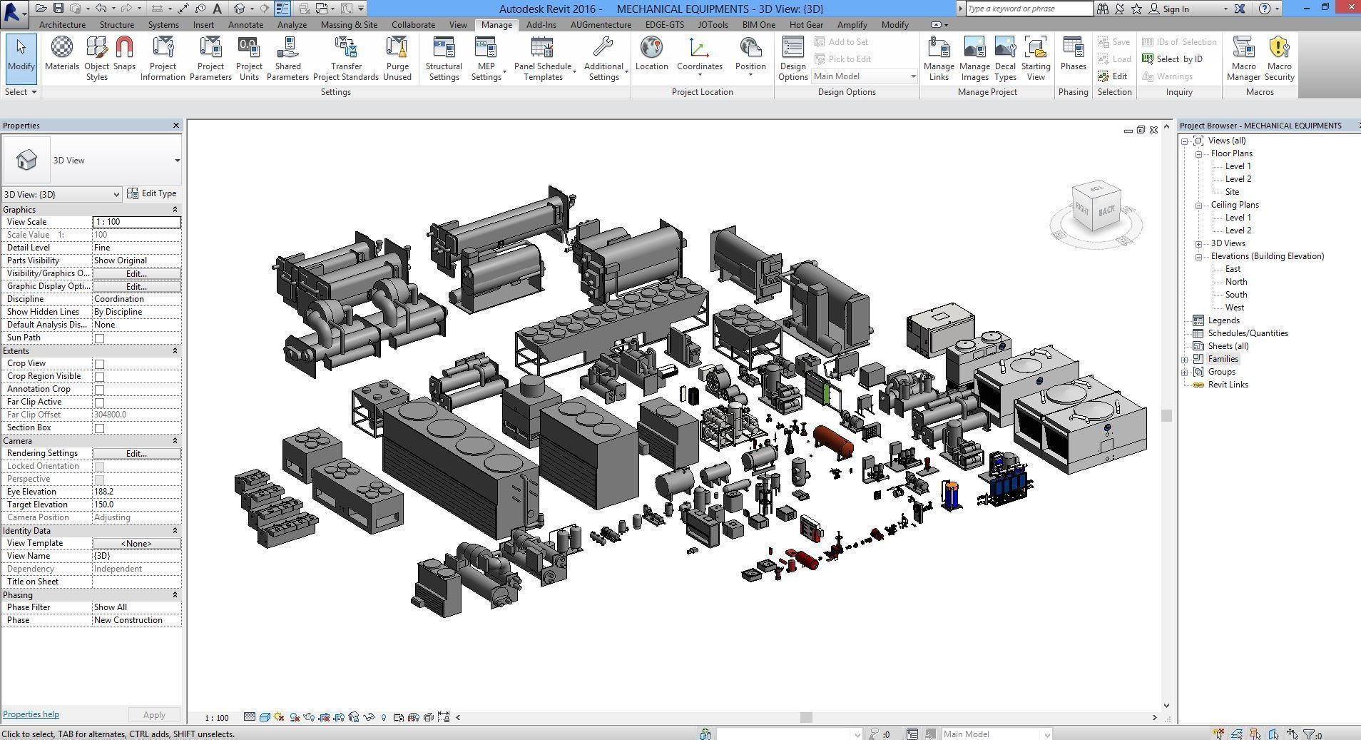 Mechanical Equipments Revit Families 2016 3D model | CGTrader