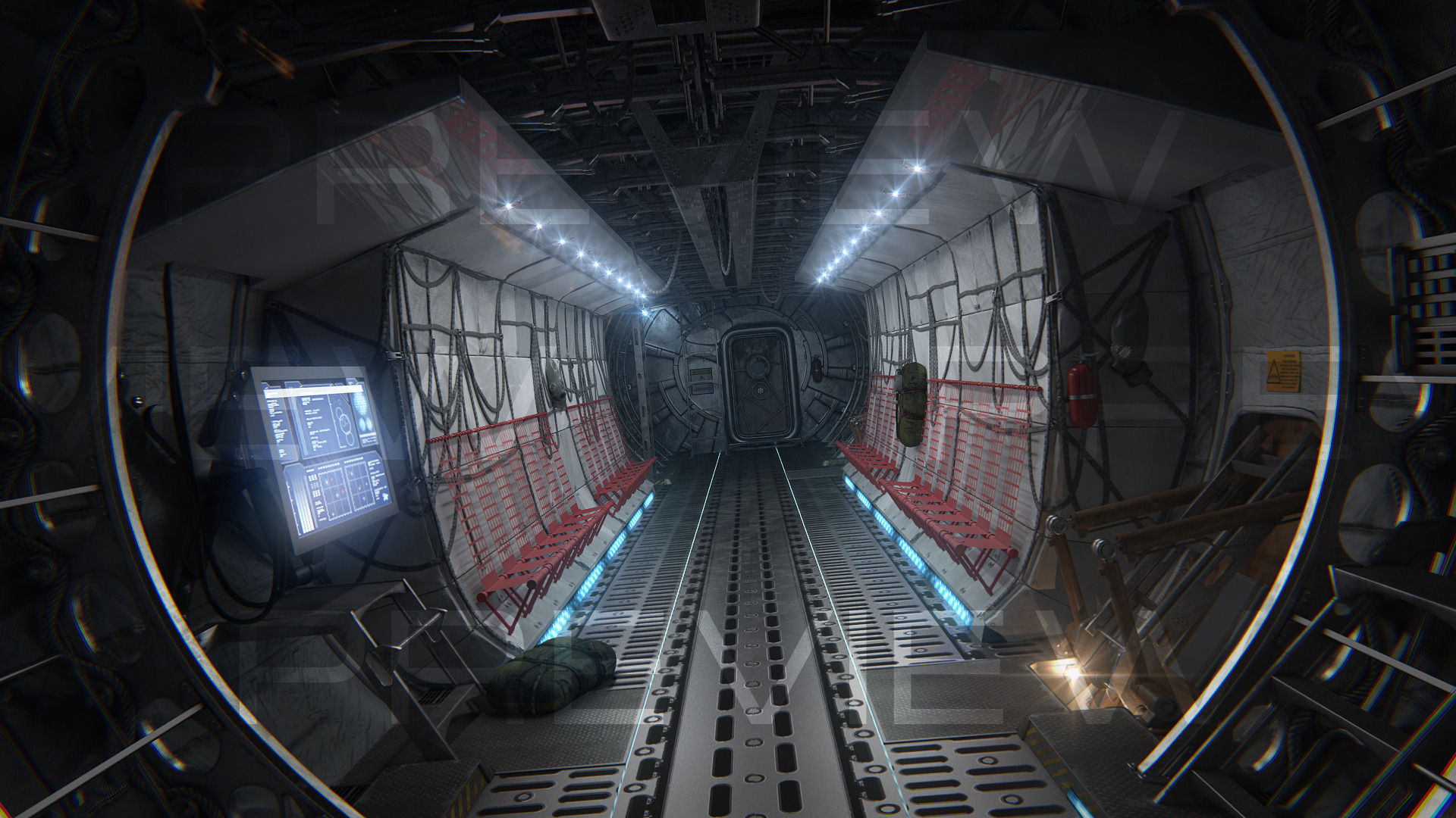 Aircraft interior 3D model animated rigged | CGTrader