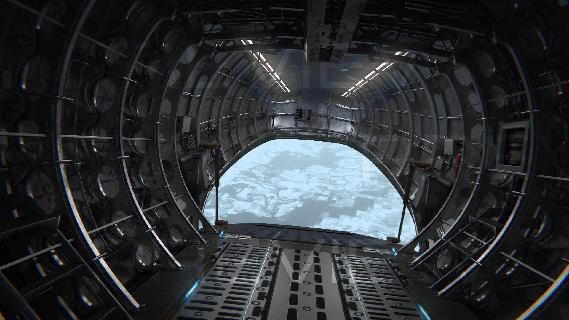 Aircraft interior 3D model animated rigged | CGTrader