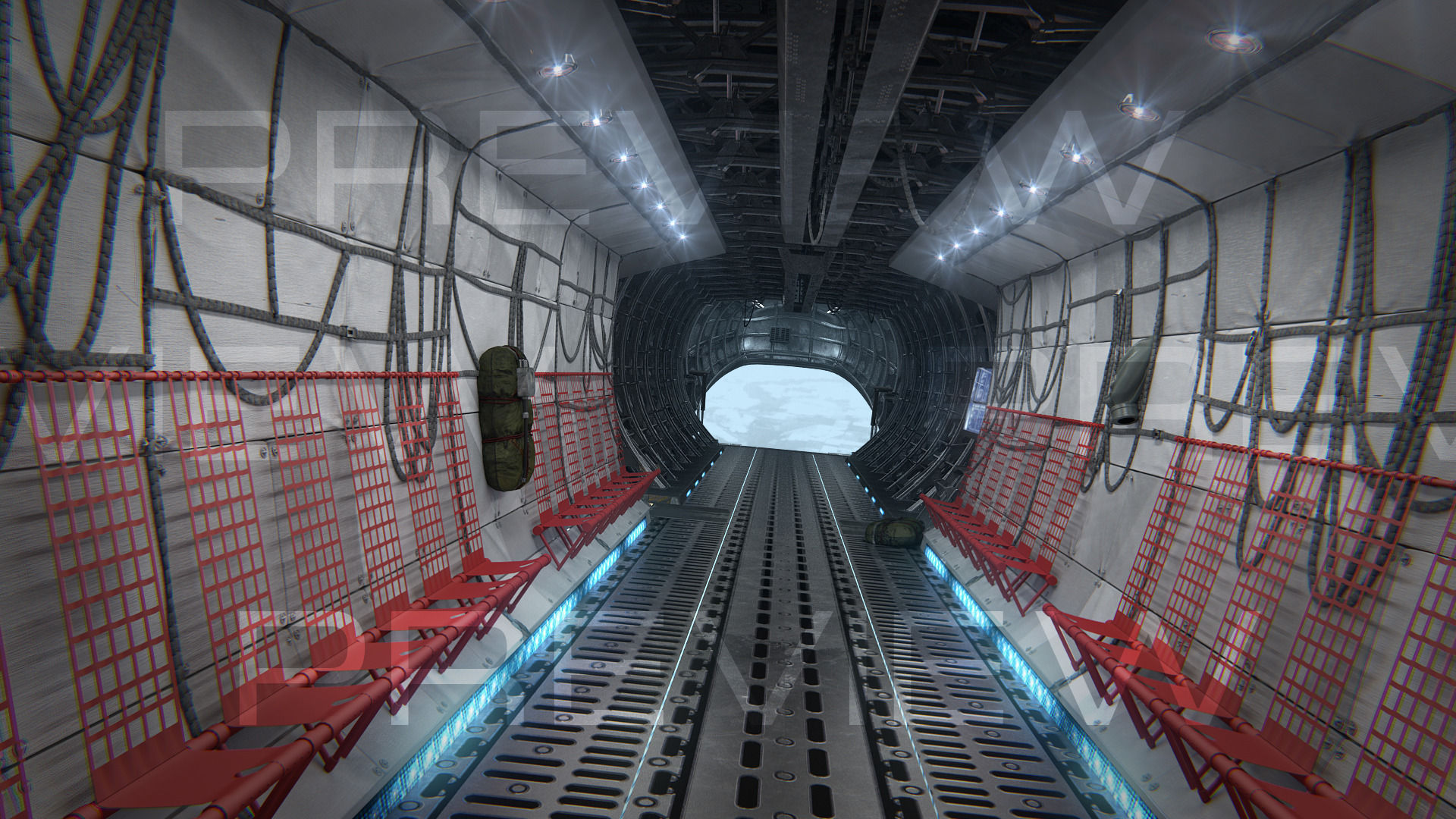 Aircraft interior 3D model animated rigged | CGTrader