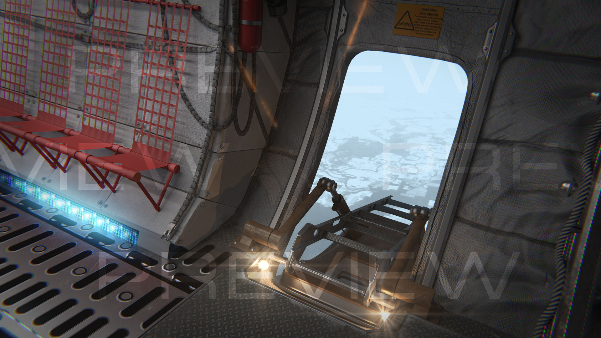 Aircraft interior 3D model animated rigged | CGTrader