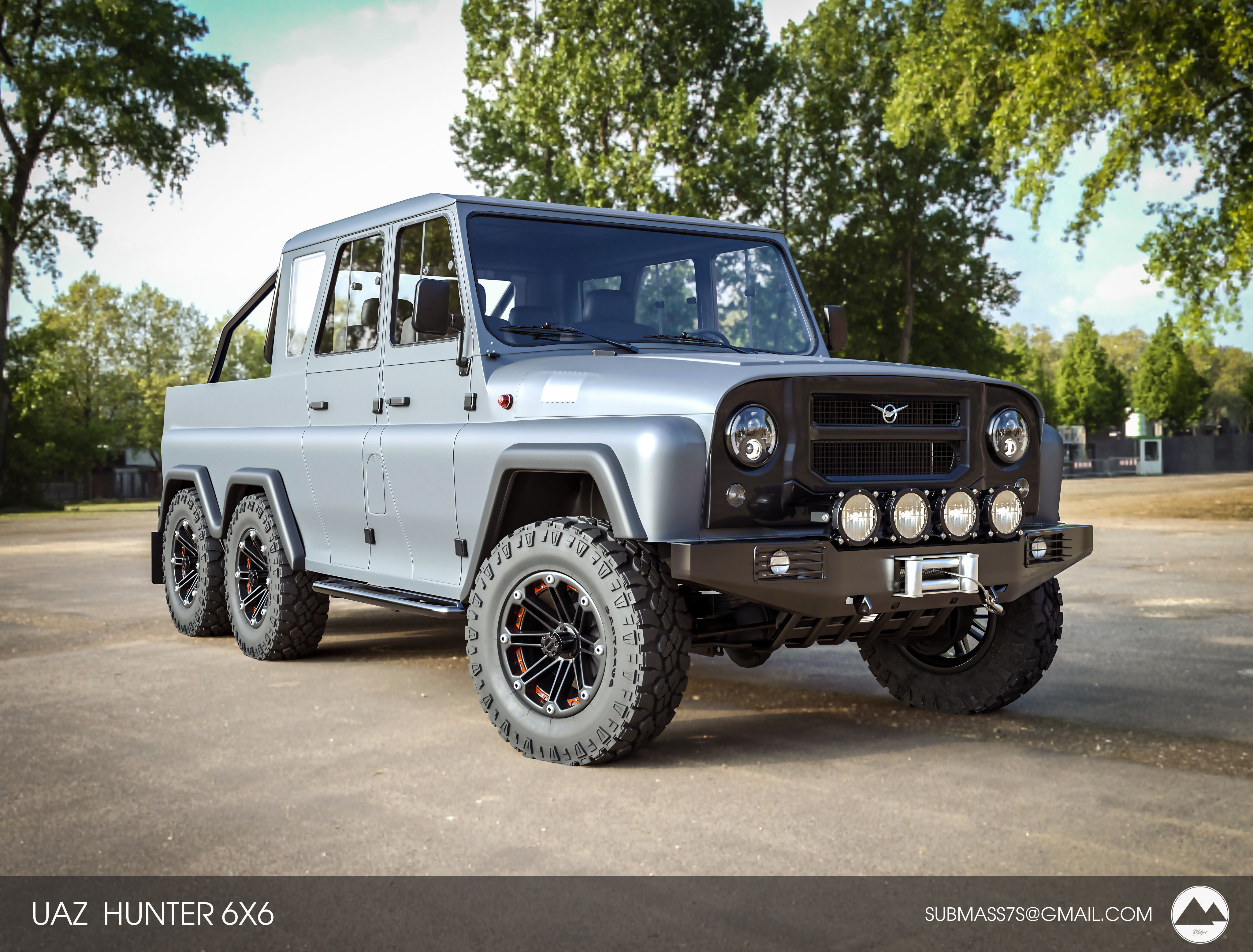 3D model 6x6 UAZ HUNTER | CGTrader