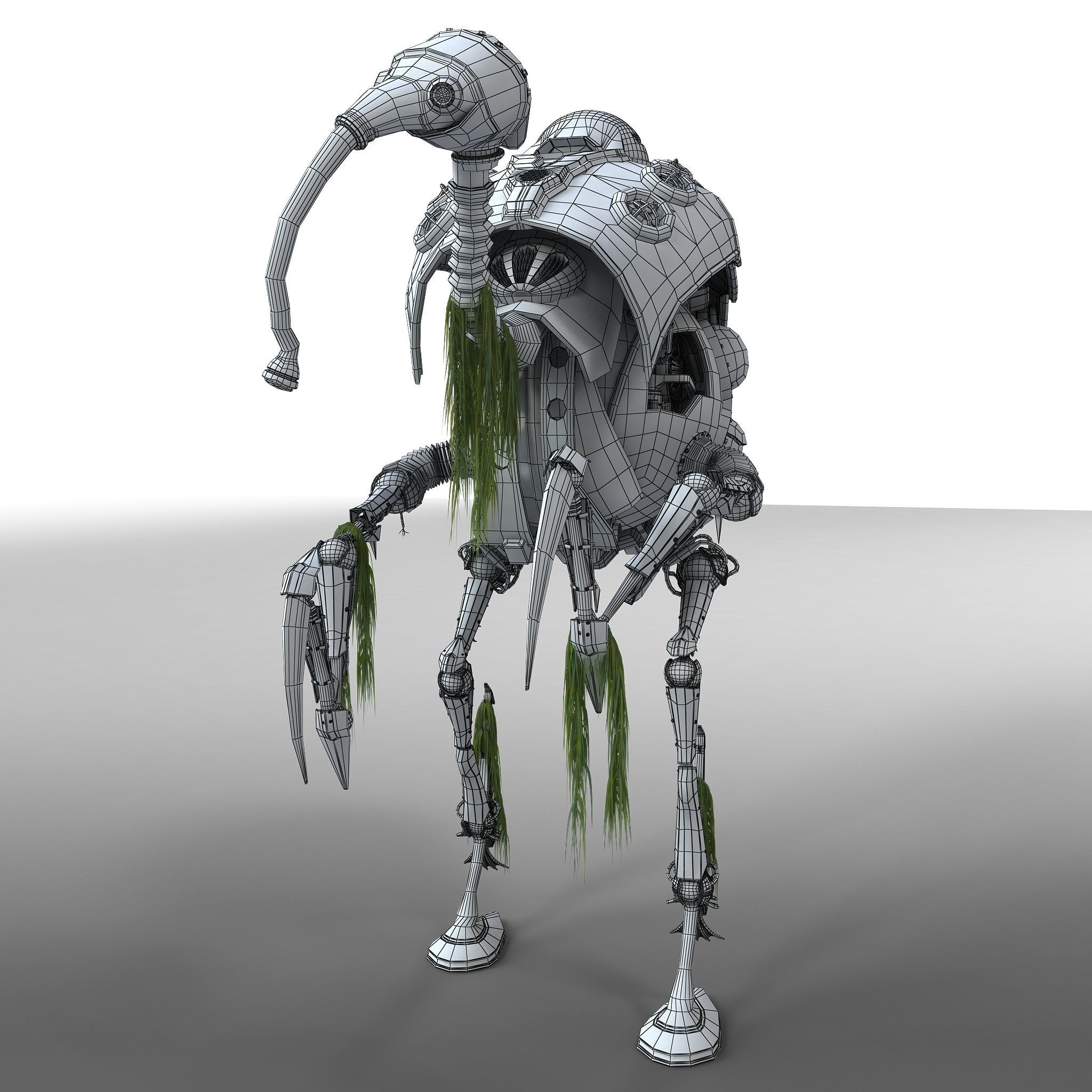 heron robot sci fi 3D model rigged | CGTrader