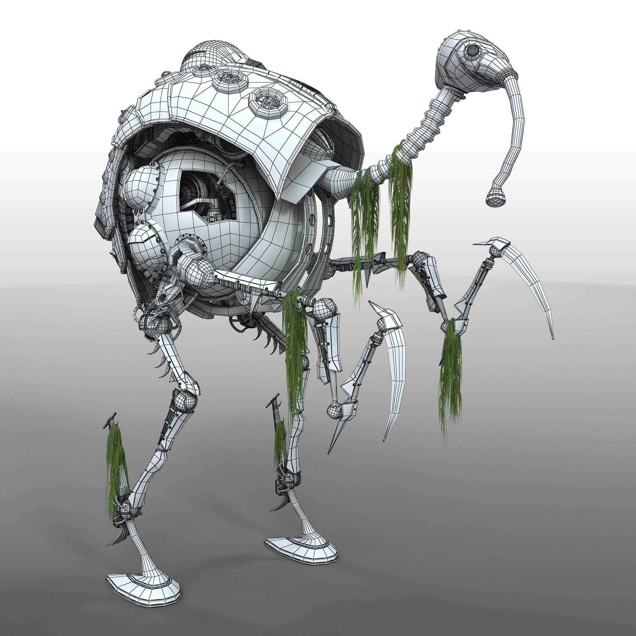 heron robot sci fi 3D model rigged | CGTrader