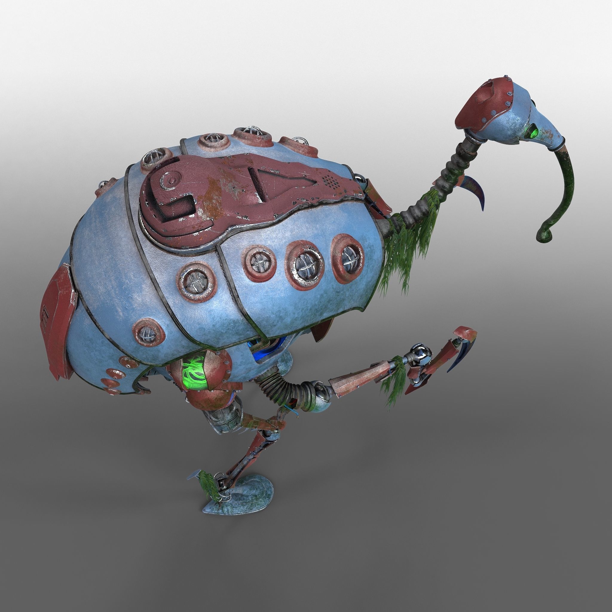 heron robot sci fi 3D model rigged | CGTrader