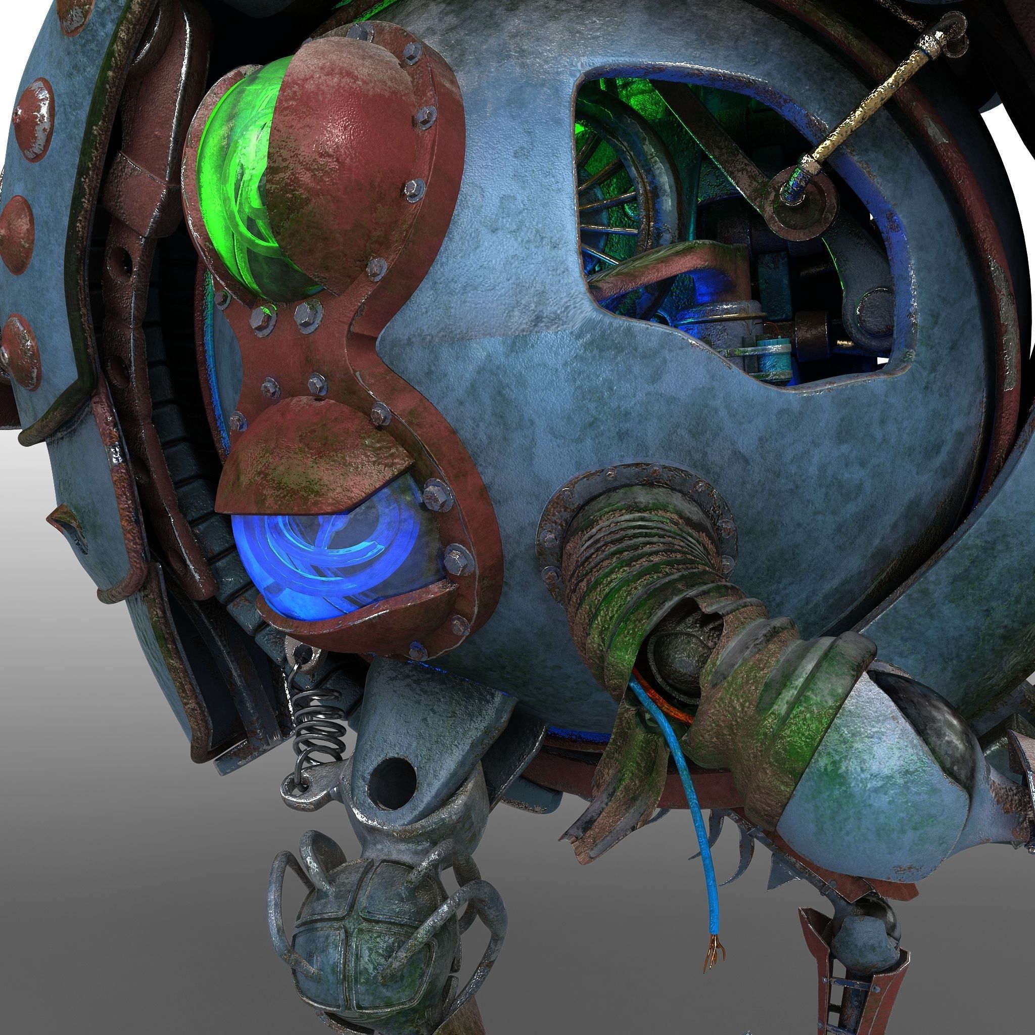 heron robot sci fi 3D model rigged | CGTrader