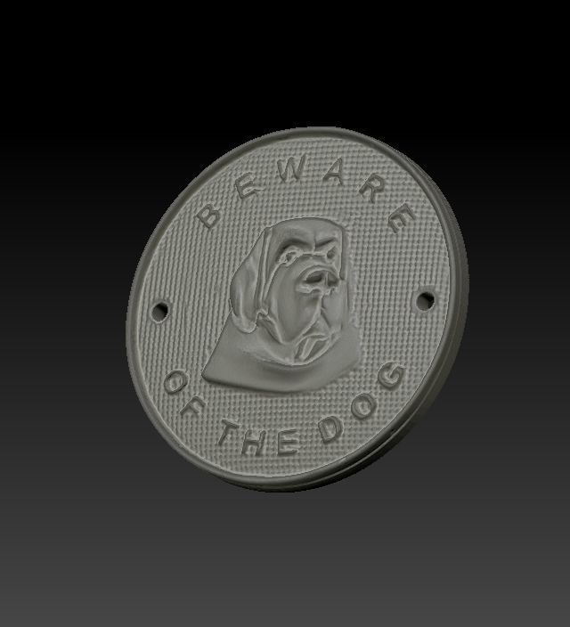 Beware of the dog plaque 3D model 3D printable | CGTrader