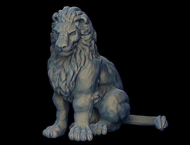 Lion sculpture 3D model 3D printable | CGTrader