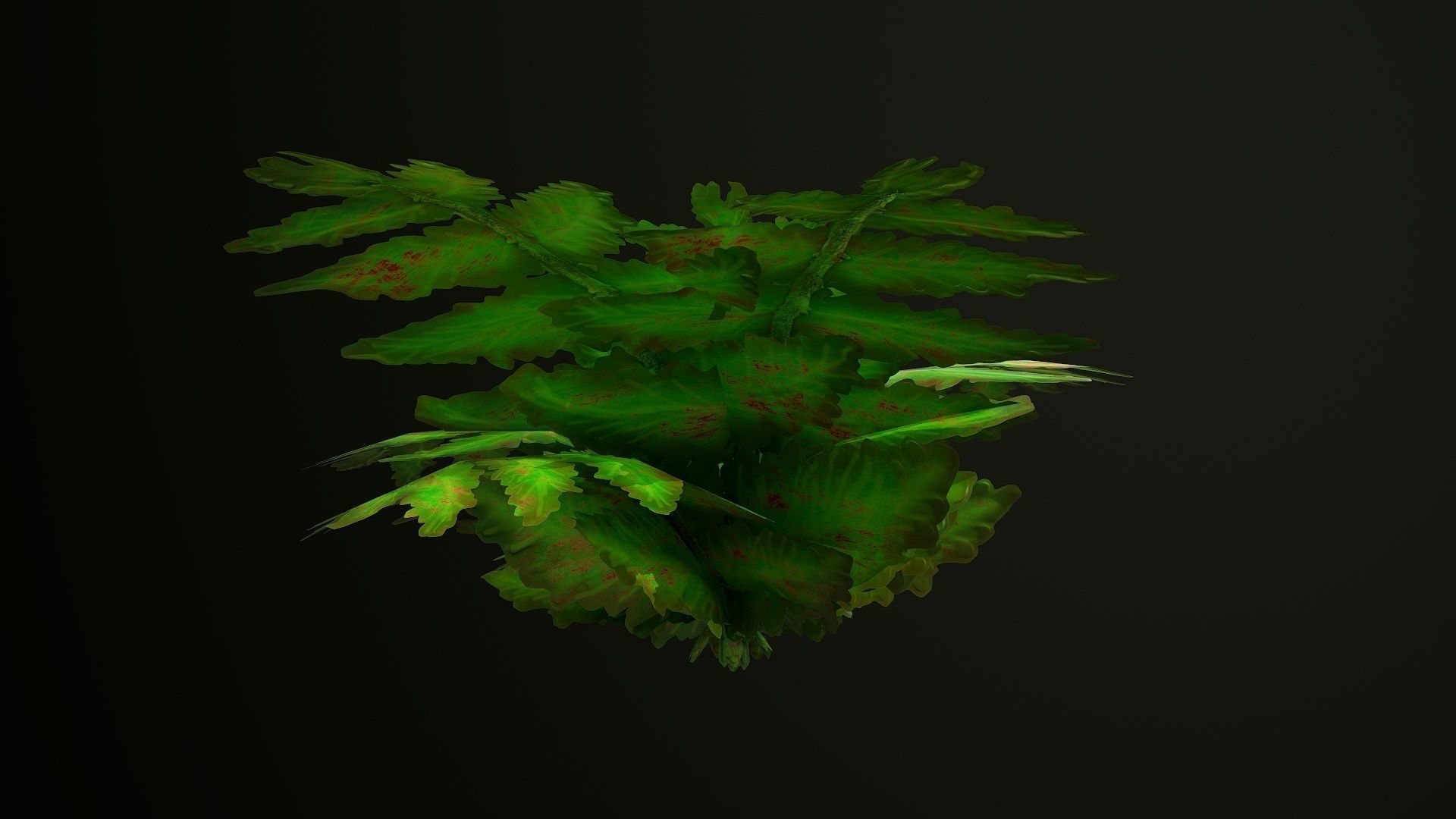 3D model Low poly sci fi alien fern plant model VR / AR / low-poly ...